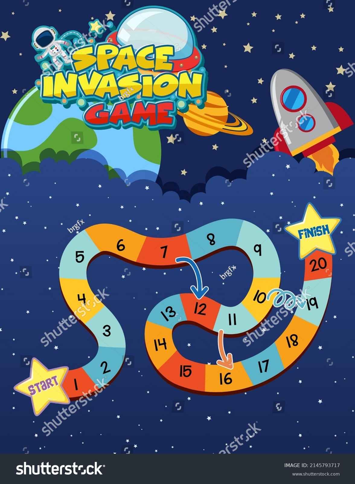 Game Template Space Theme Background Illustration Stock Vector (Royalty ...