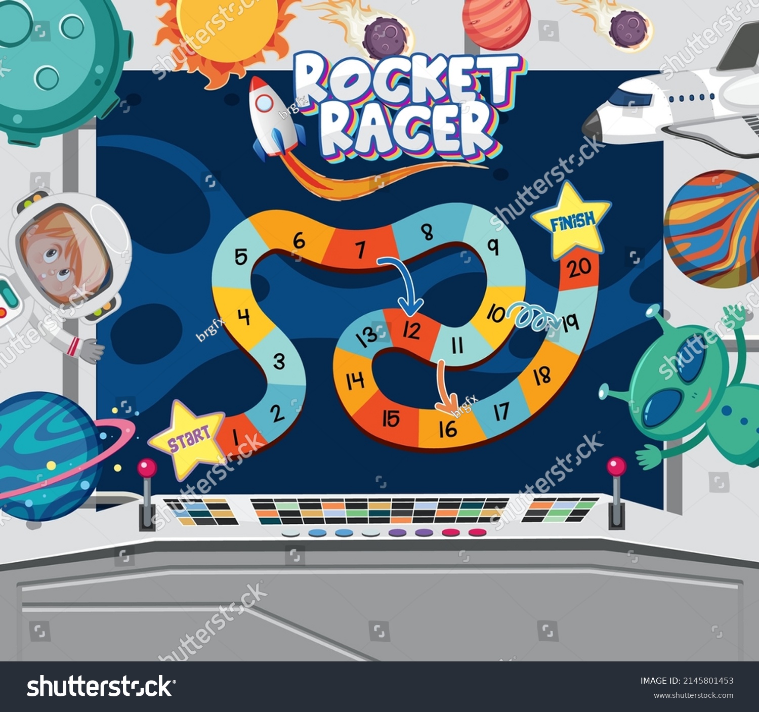 Game Template Space Theme Background Illustration Stock Vector (Royalty ...