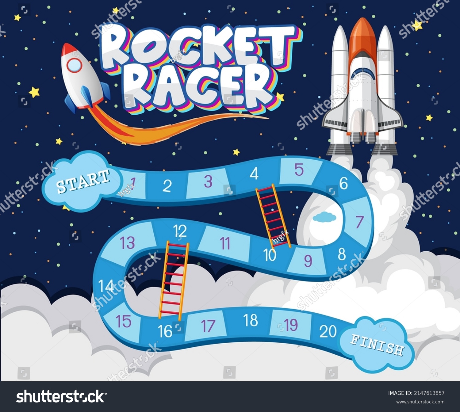 Game Template Space Theme Background Illustration Stock Vector (Royalty ...