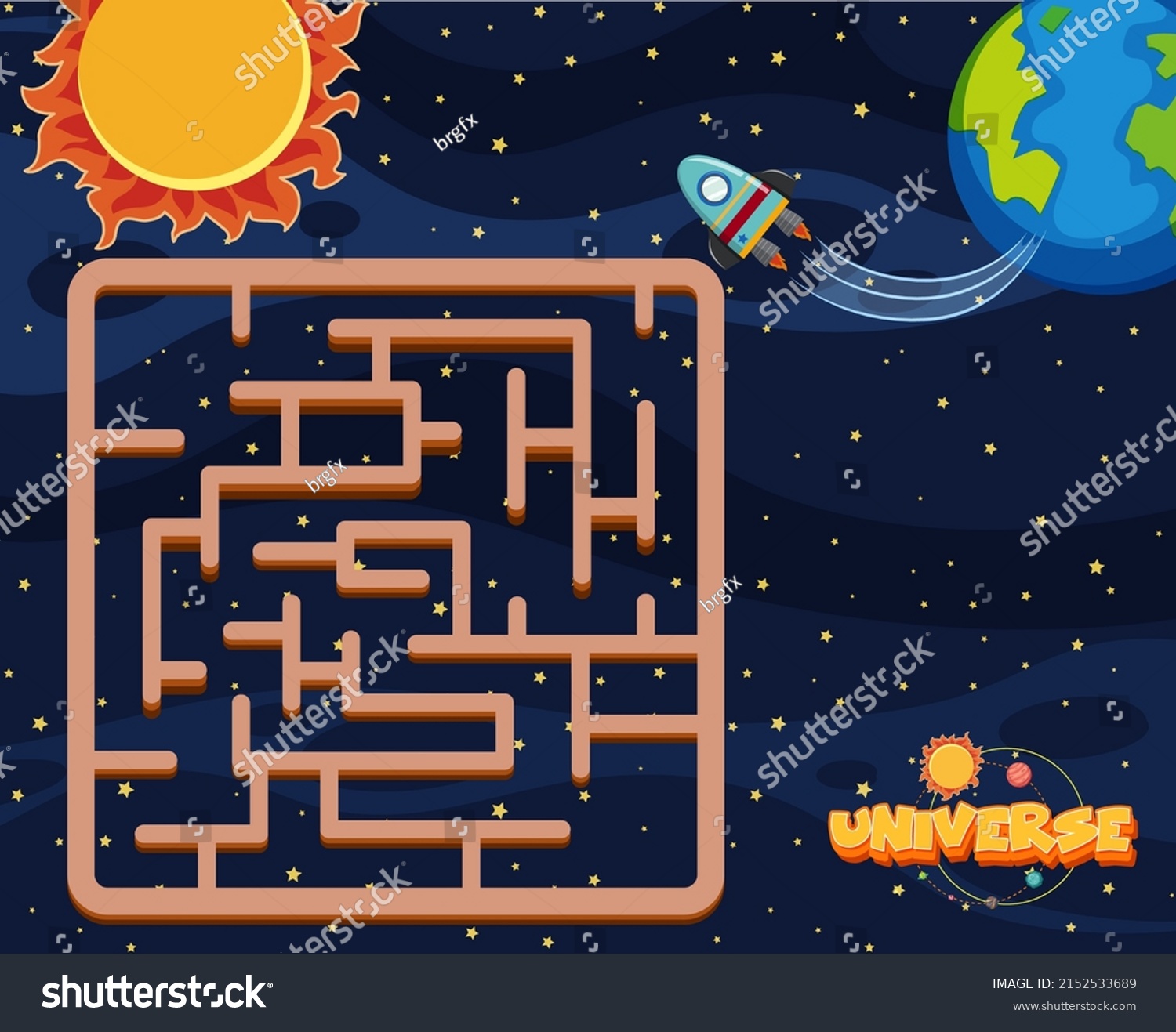 Game Template Space Theme Background Illustration Stock Vector (Royalty ...