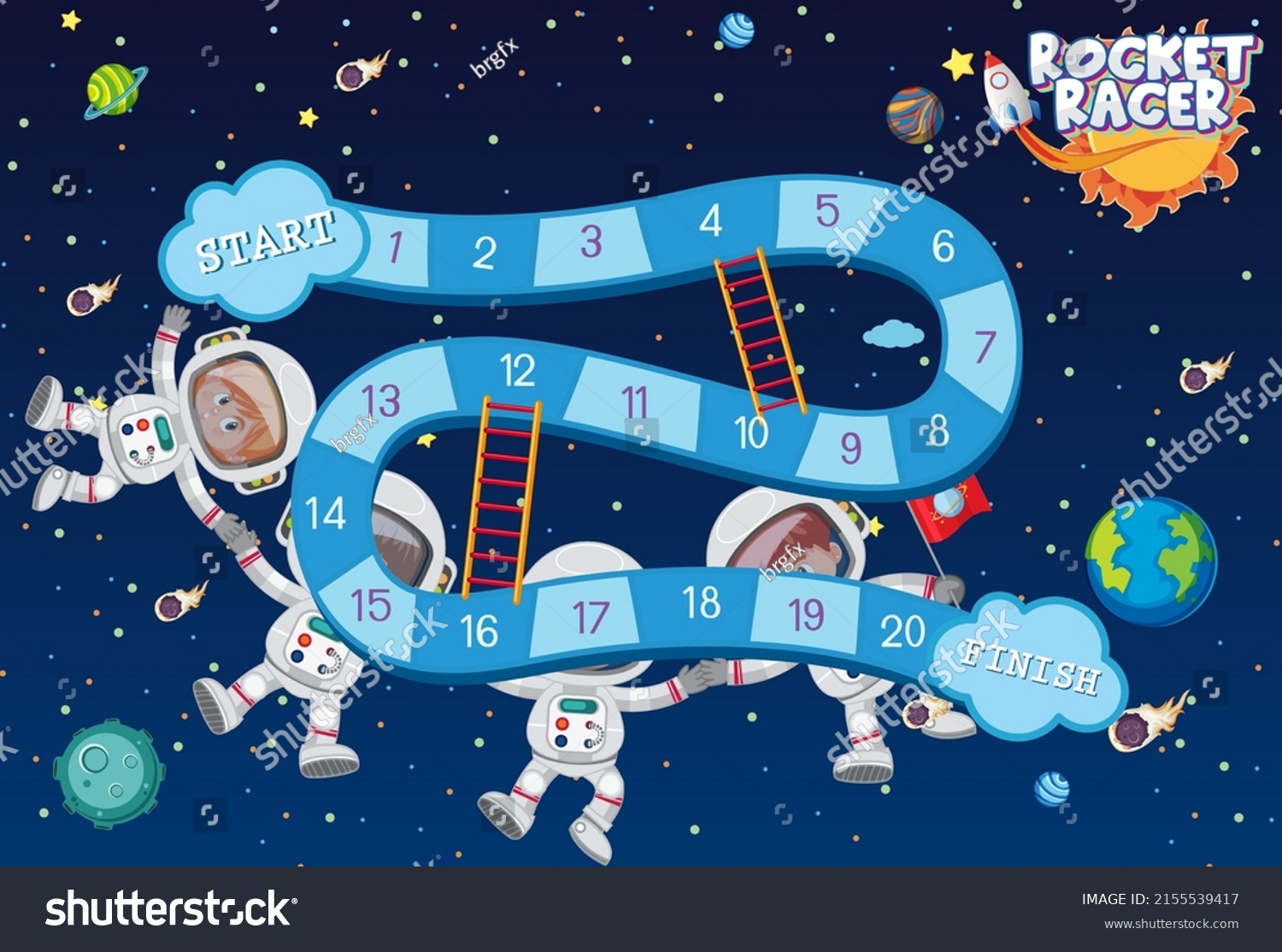 Game Template Space Theme Background Illustration Stock Vector (Royalty ...