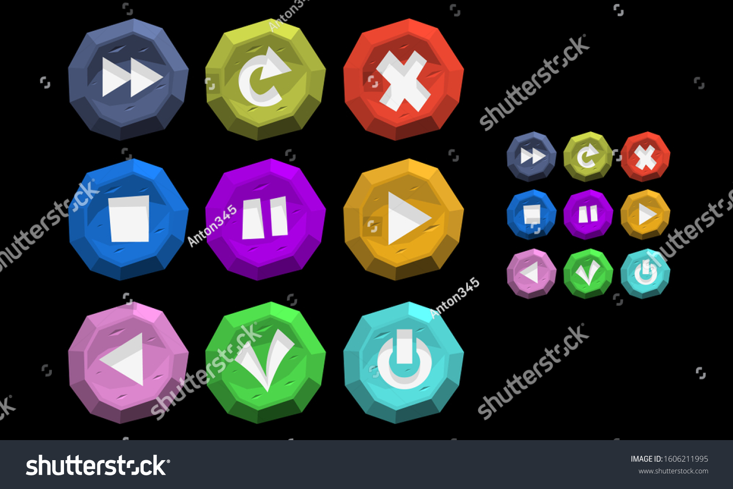 Game Ui Interface Buttons Game Art: เวกเตอร์สต็อก (ปลอดค่าลิขสิทธิ์ ...