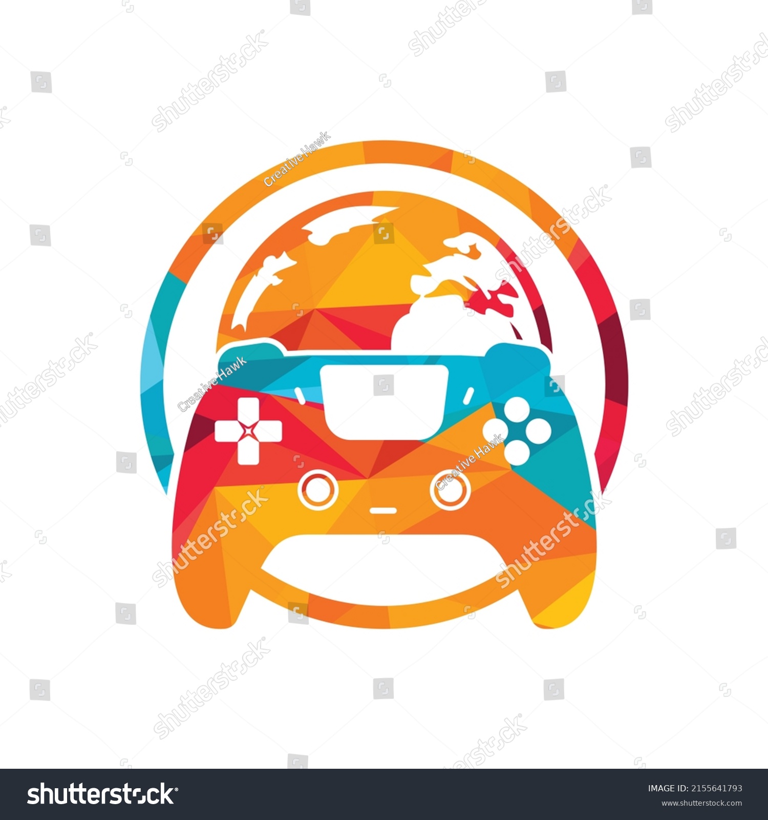Game World Vector Logo Design Globe Stock Vector (Royalty Free ...