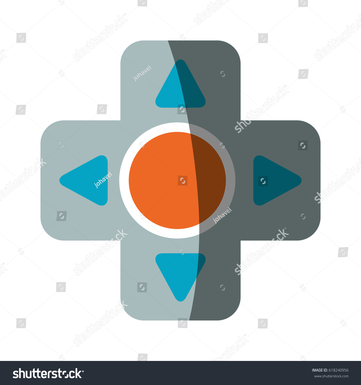 Gamepad Cross Isolated Stock Vector (Royalty Free) 618240956