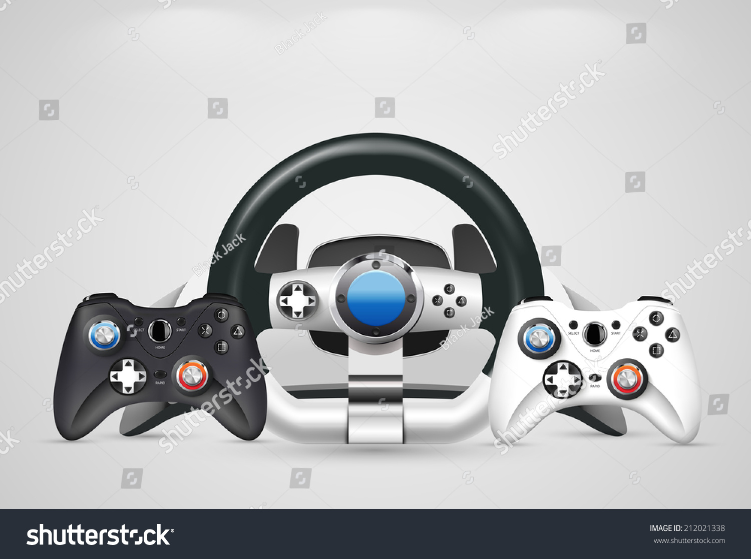 Gamepad Game Controllers Stock Vector (Royalty Free) 212021338