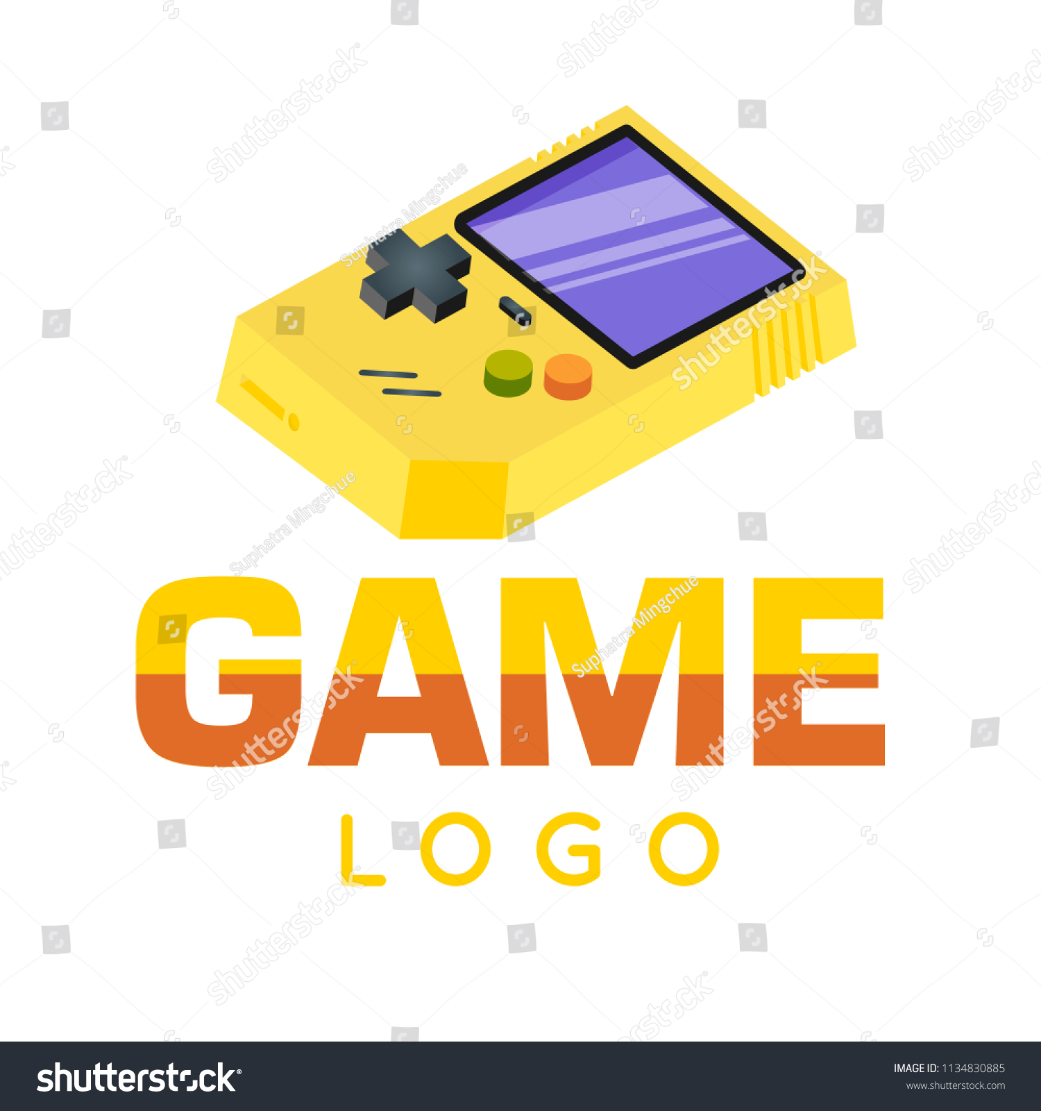 Gamer Logo Yellow Game Background Vector Stock Vector (Royalty Free ...