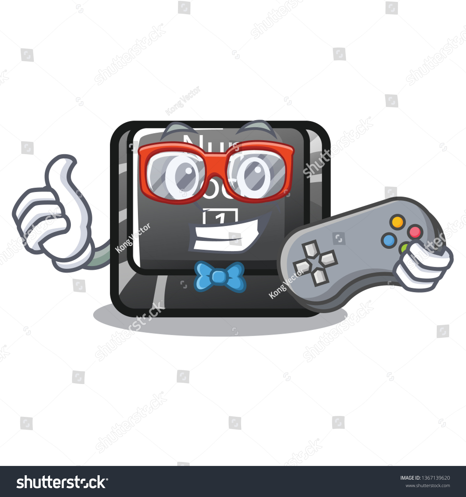 Gamer Num Lock Installed On Cartoon Stock Vector (Royalty Free ...