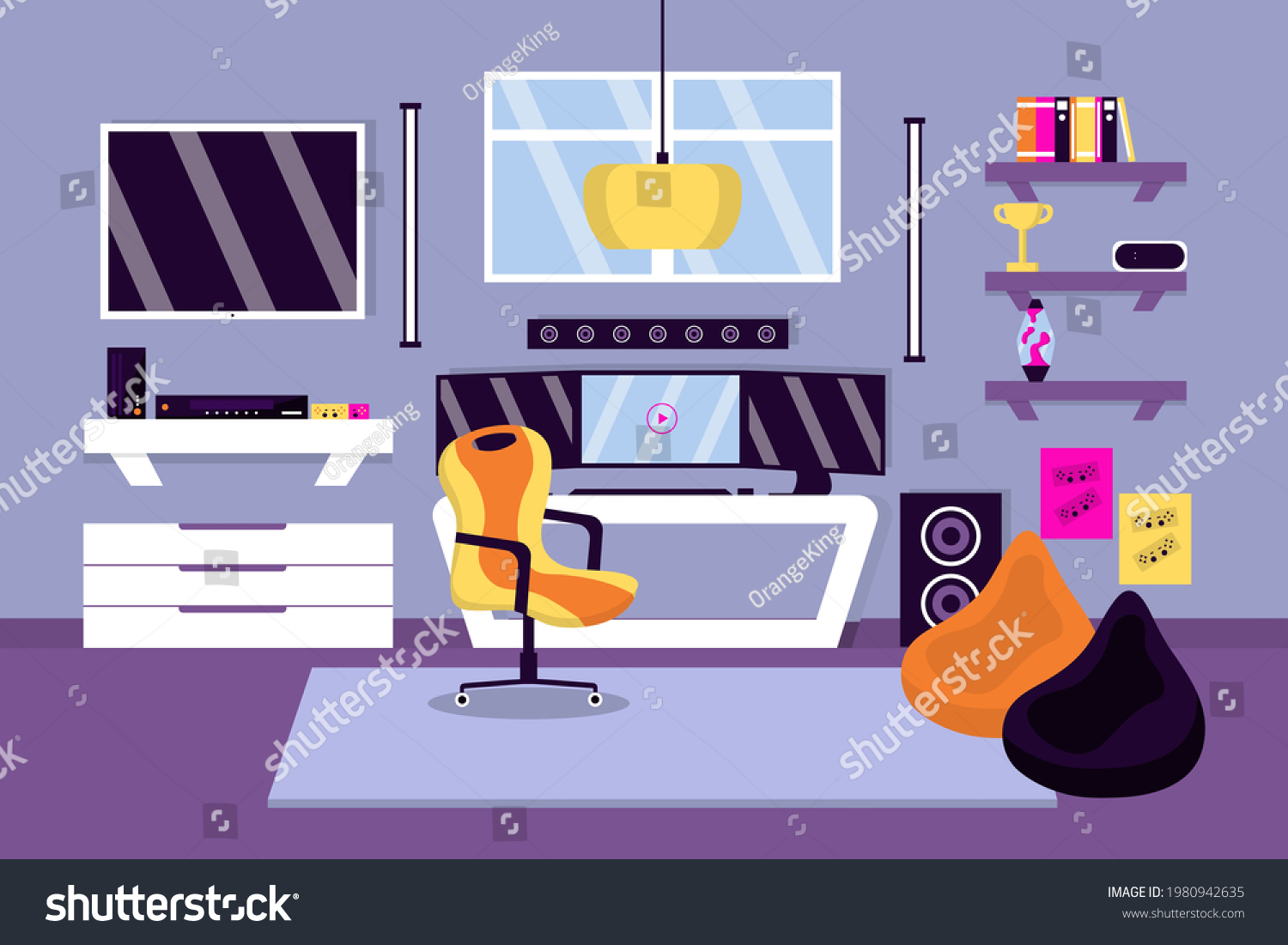 Gamer Room Modern Technology Workplace Streaming Stock Vector (Royalty ... Gamer Room Modern Technology Workplace Streaming Stock Vector (Royalty ...