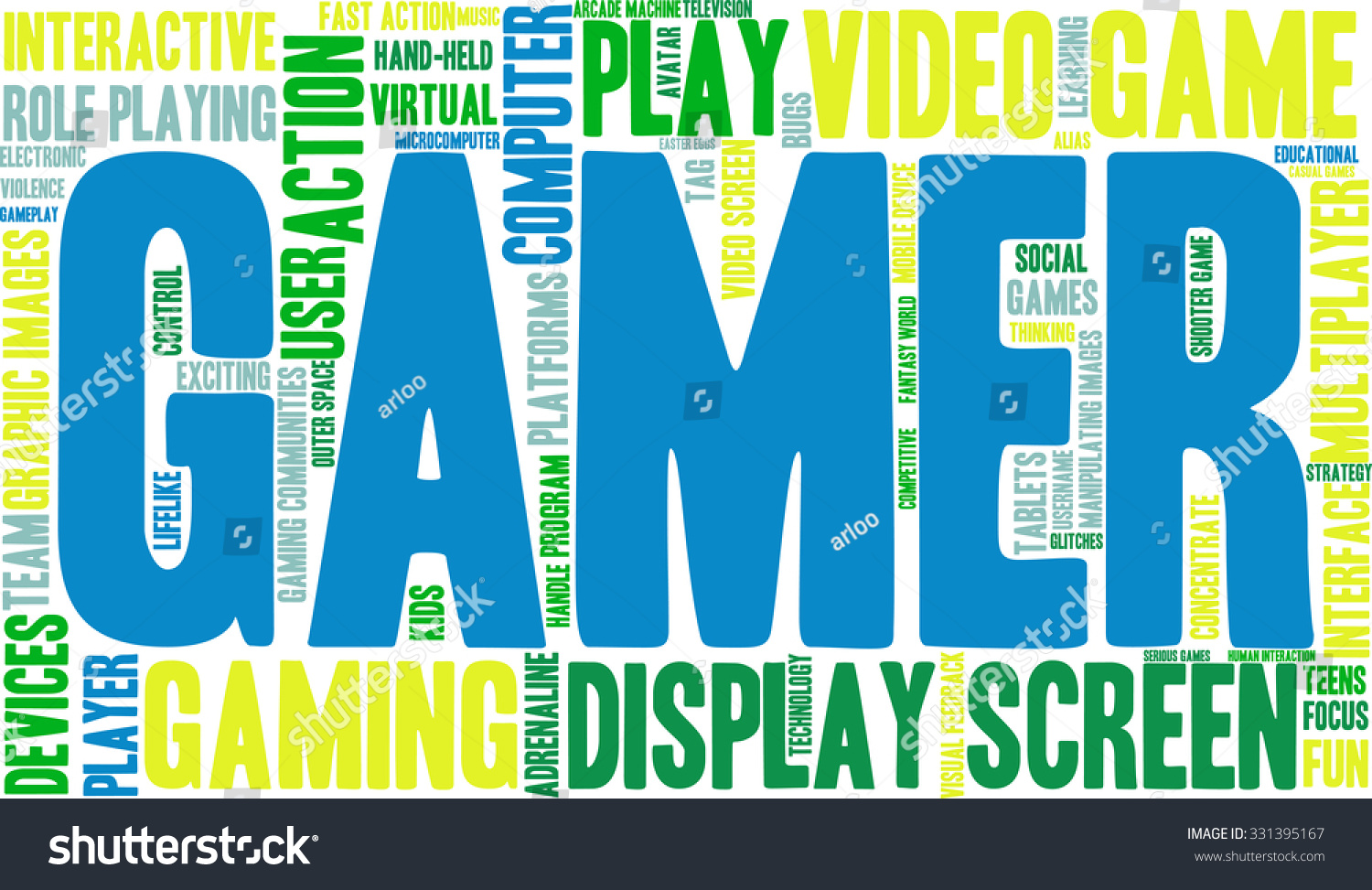 Gamer Word Cloud On White Background Stock Vector (Royalty Free ...