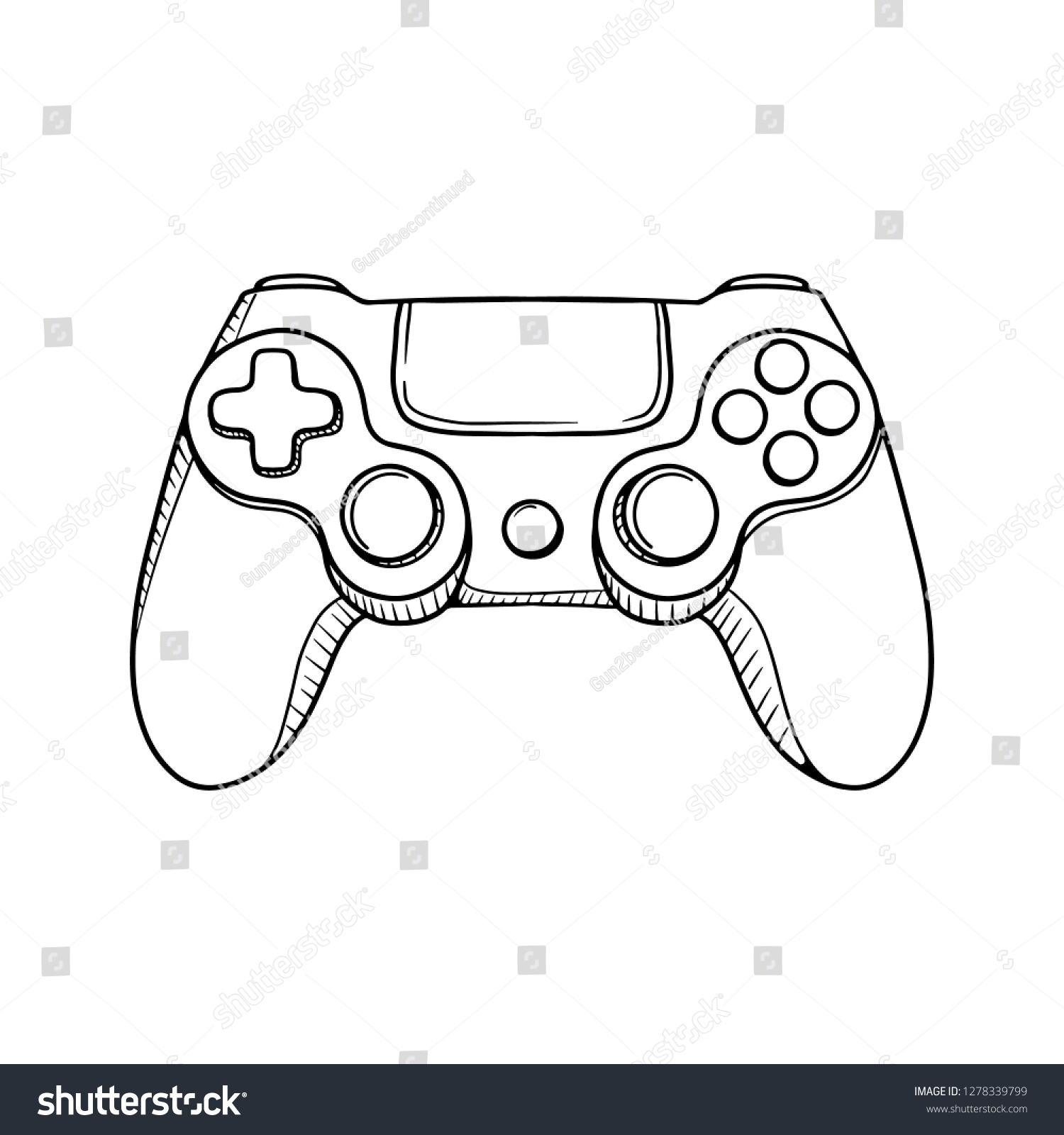 Gaming Controller Illustration Retro Gaming Controller 库存矢量图（免版税 ...