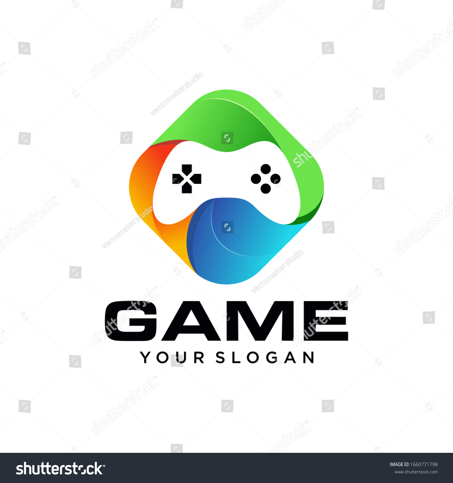 Gaming Controller Logo Design Vector Illustration Stock Vector (Royalty ...