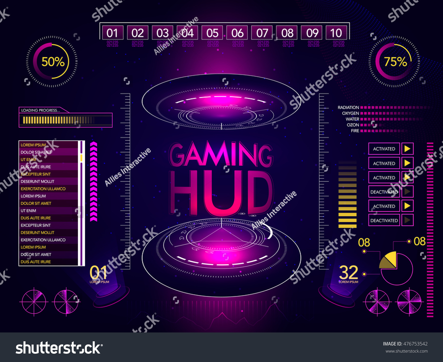 Gaming Head Interface Layout Futuristic User Stock Vector (Royalty Free ...