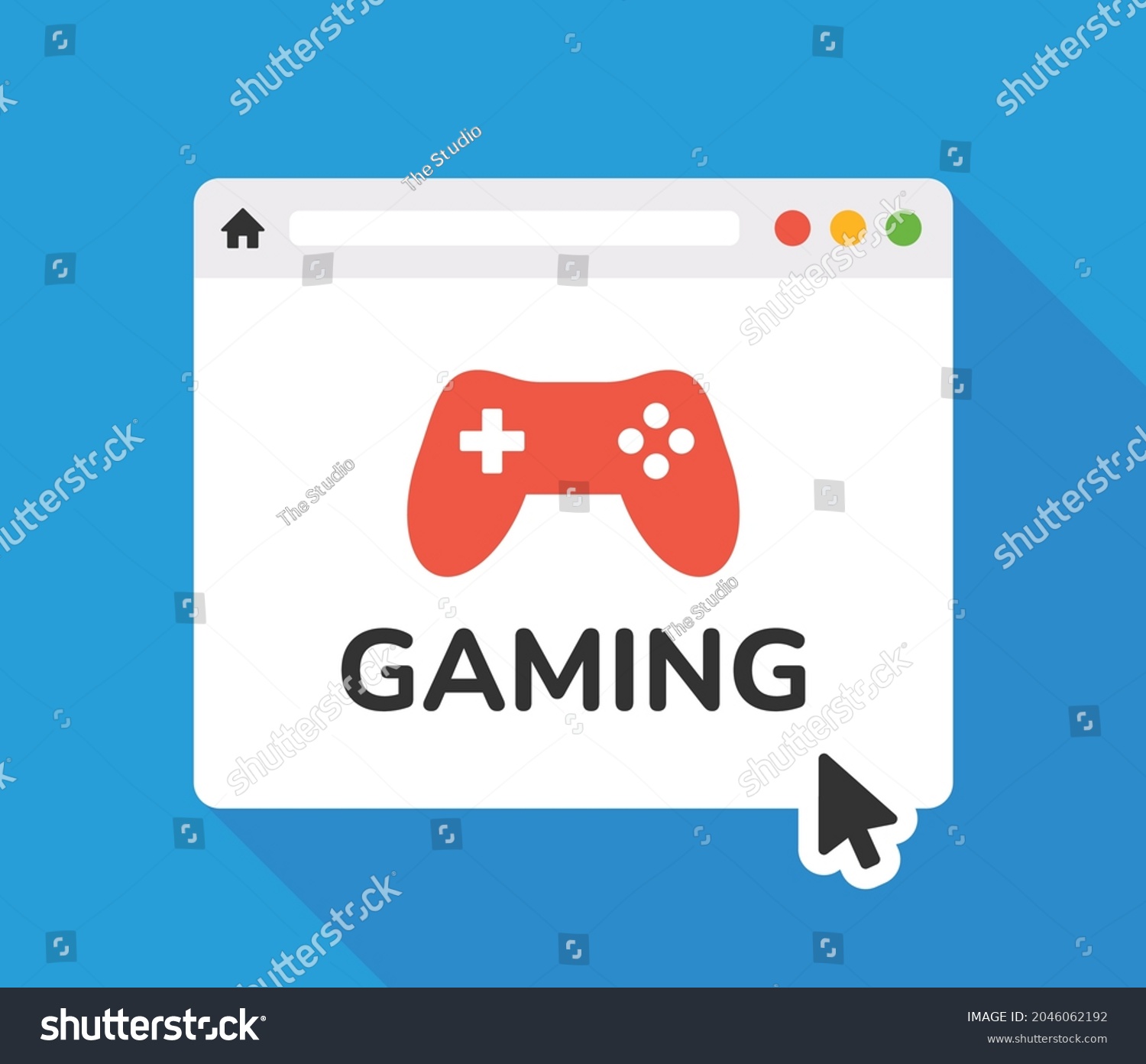 Gaming Icon Game Controller On Browser Stock Vector (Royalty Free ...