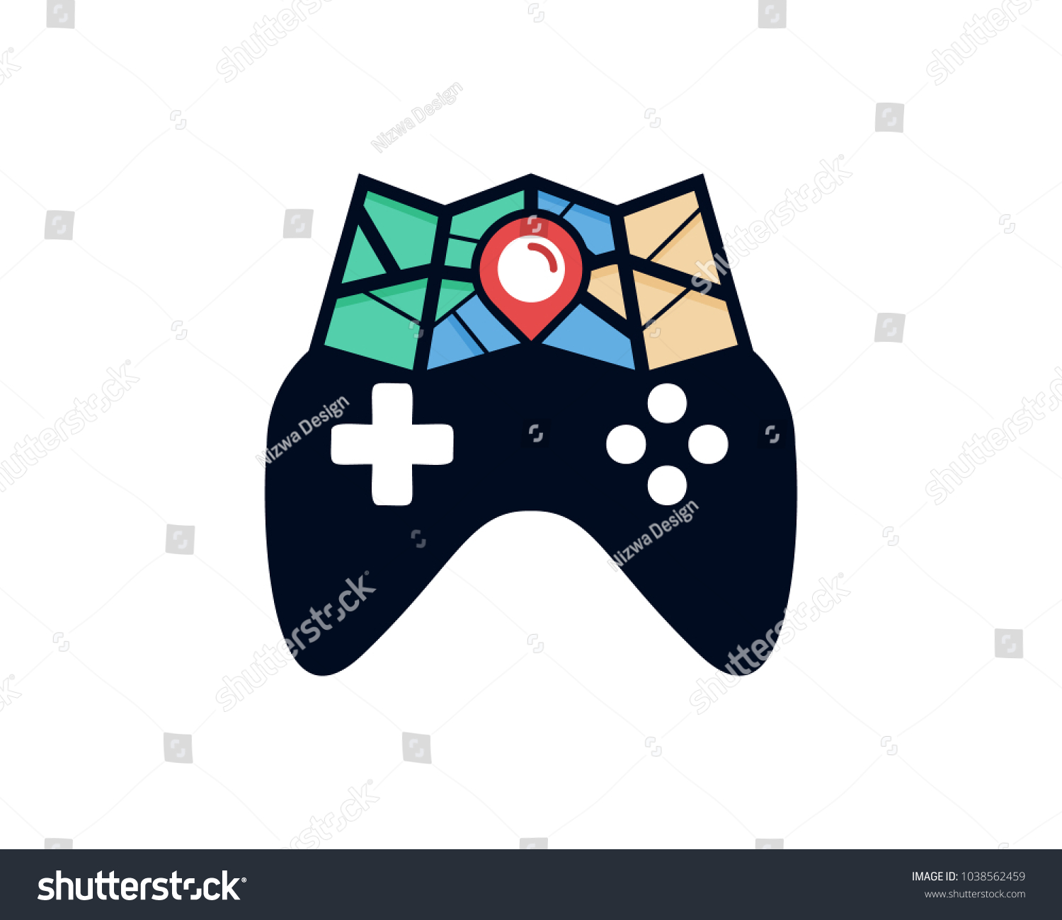 Gaming Map Icon Logo Design Element Stock Vector (Royalty Free ...