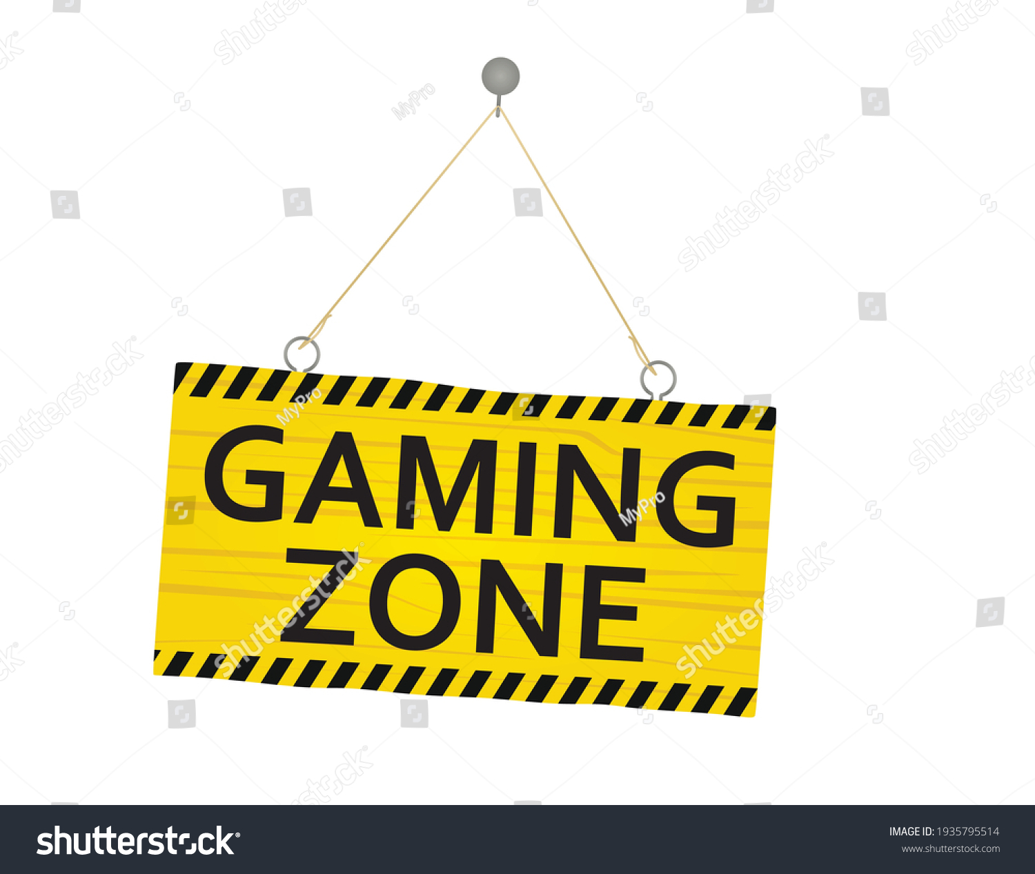 Gaming Zone Sign Vector Illustration Stock Vector (Royalty Free) 1935795514