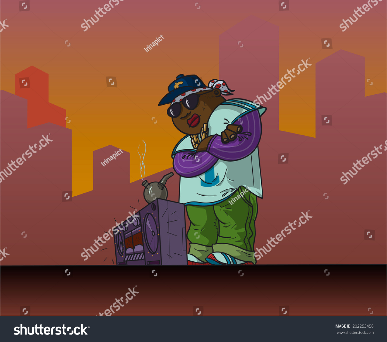 Gangsta Fat Stock Vector (Royalty Free) 202253458 | Shutterstock