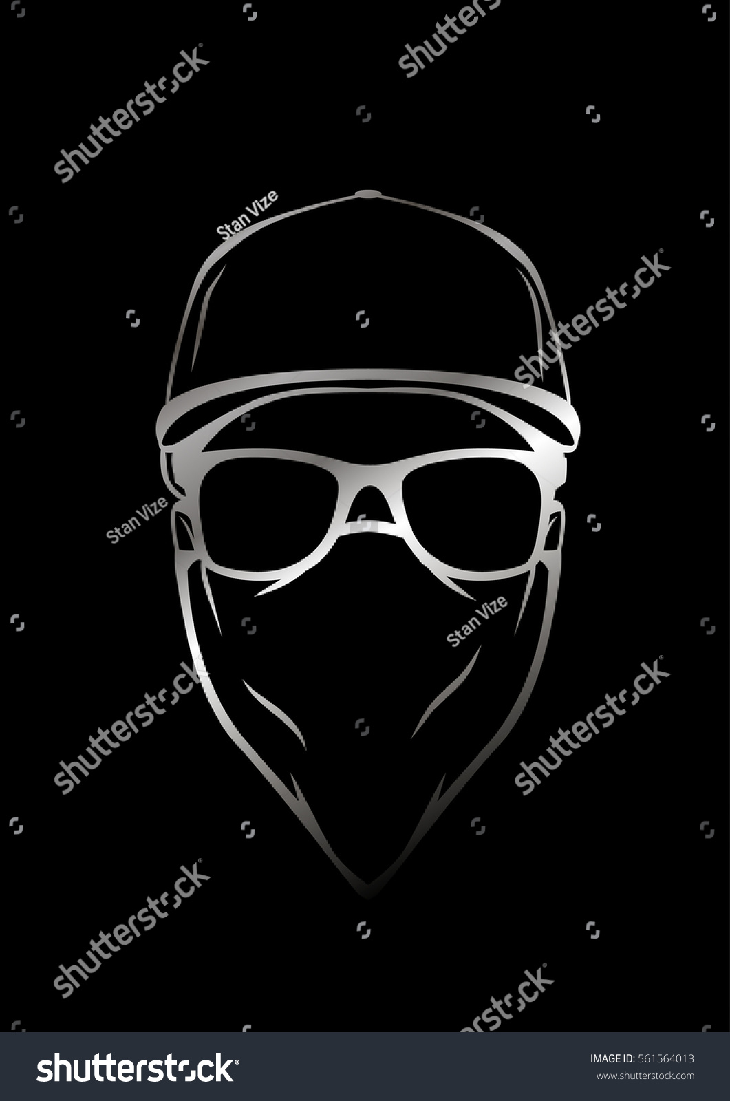 Gangsta Icon Template Stock Vector (Royalty Free) 561564013