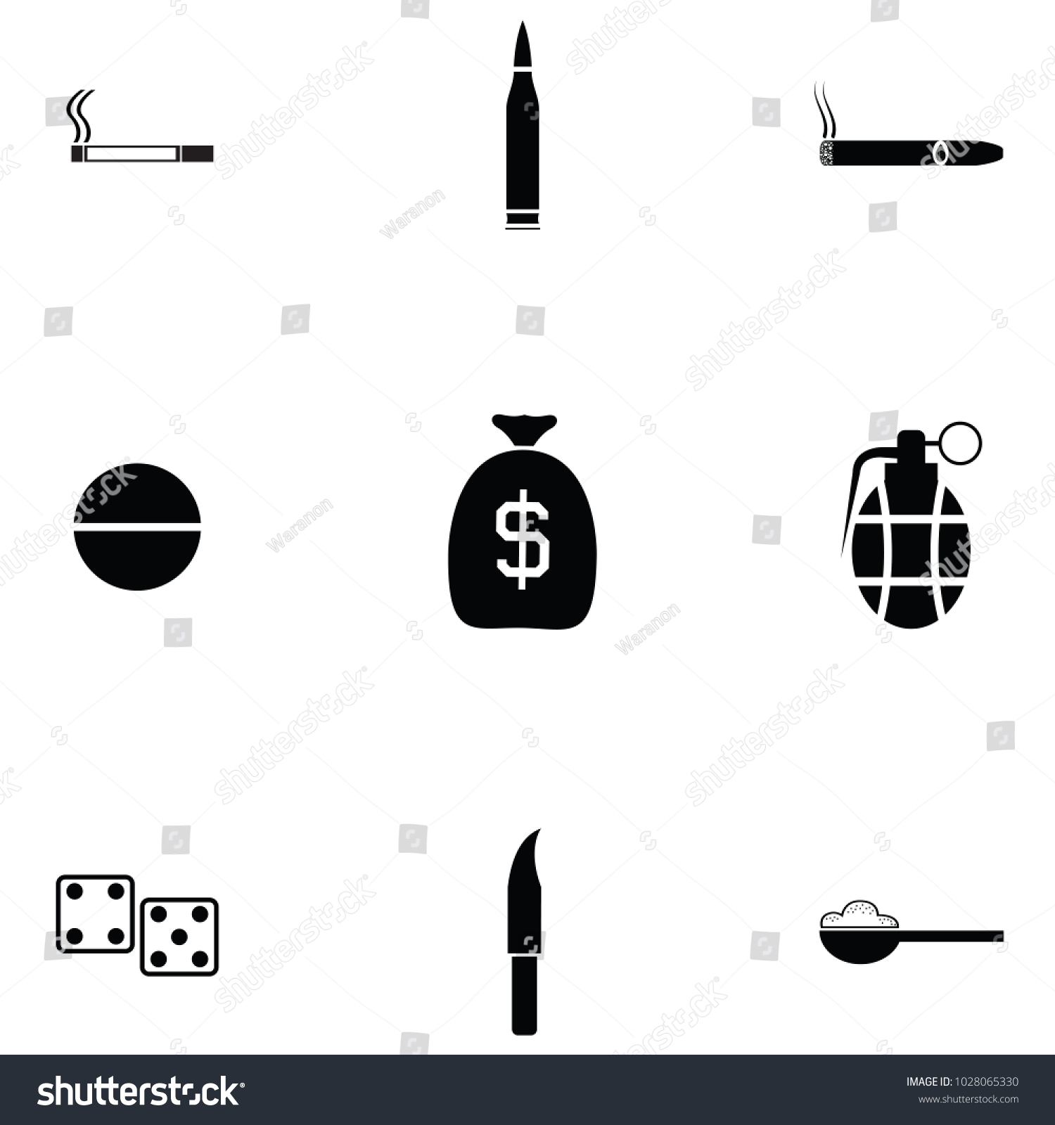 Gangster Icon Set Stock Vector (Royalty Free) 1028065330 | Shutterstock