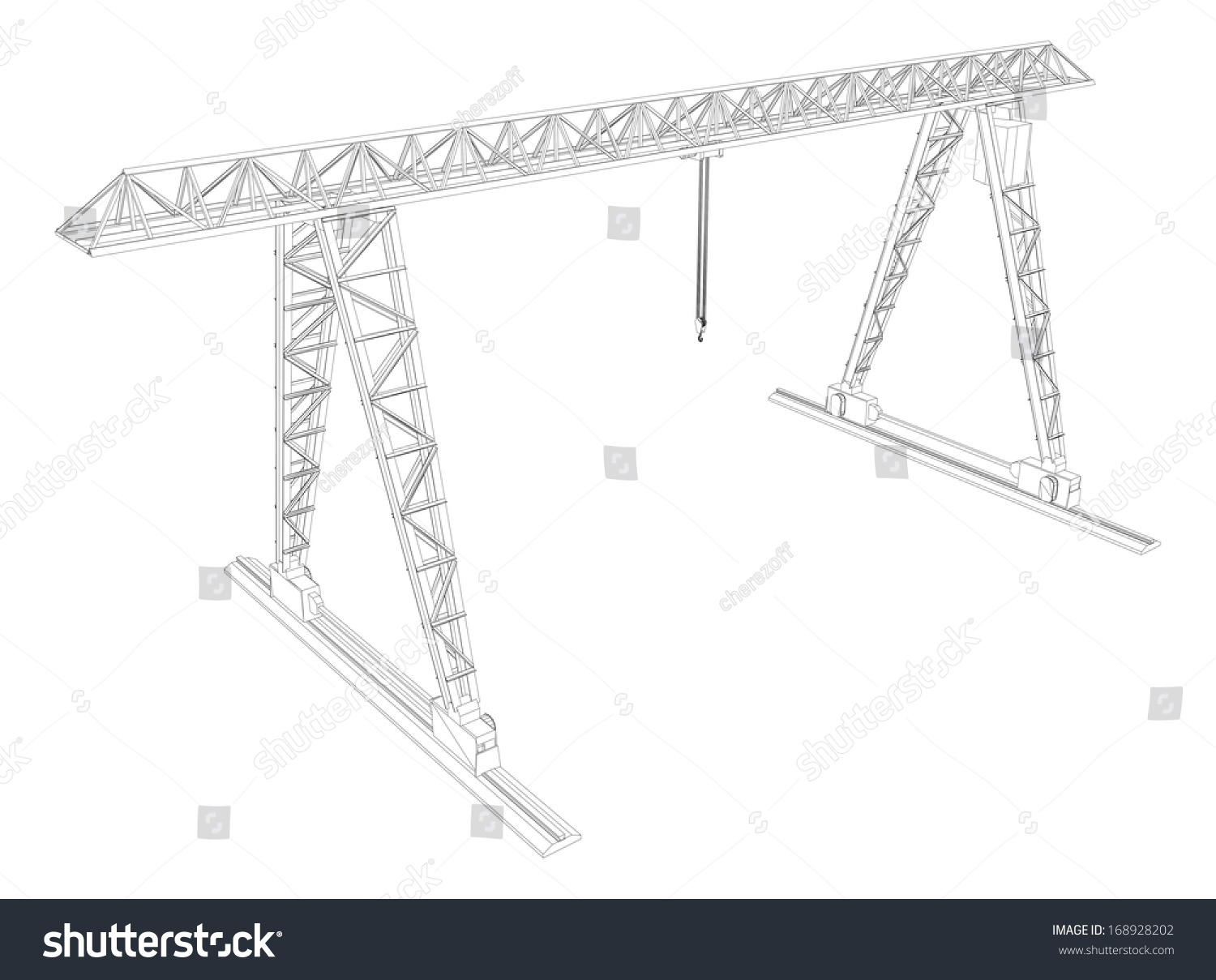 Gantry Crane Wireframe Vector Eps10 Format Stock Vector (Royalty Free ...