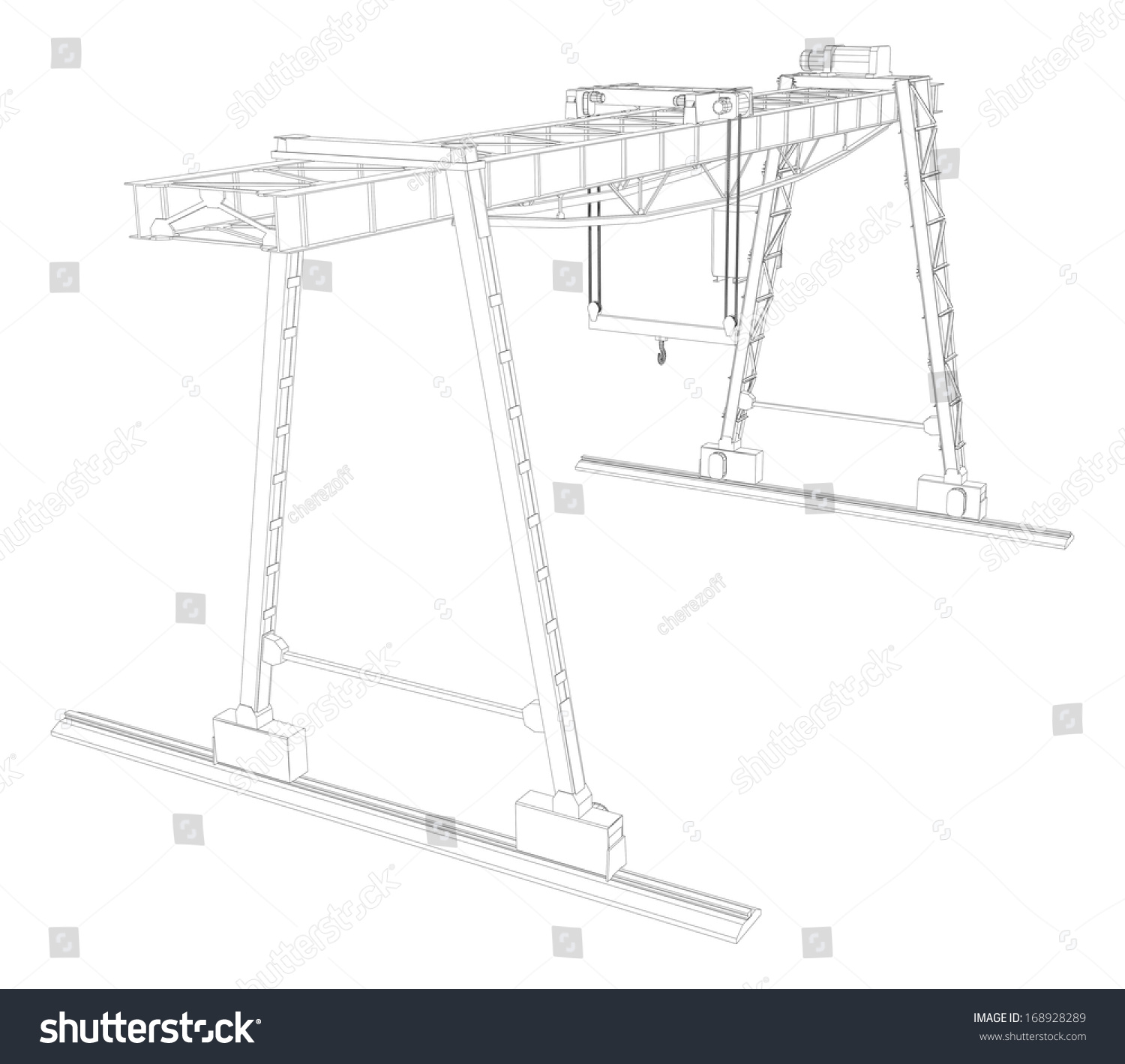Gantry Crane Wireframe Vector Eps10 Format Stock Vector (Royalty Free ...
