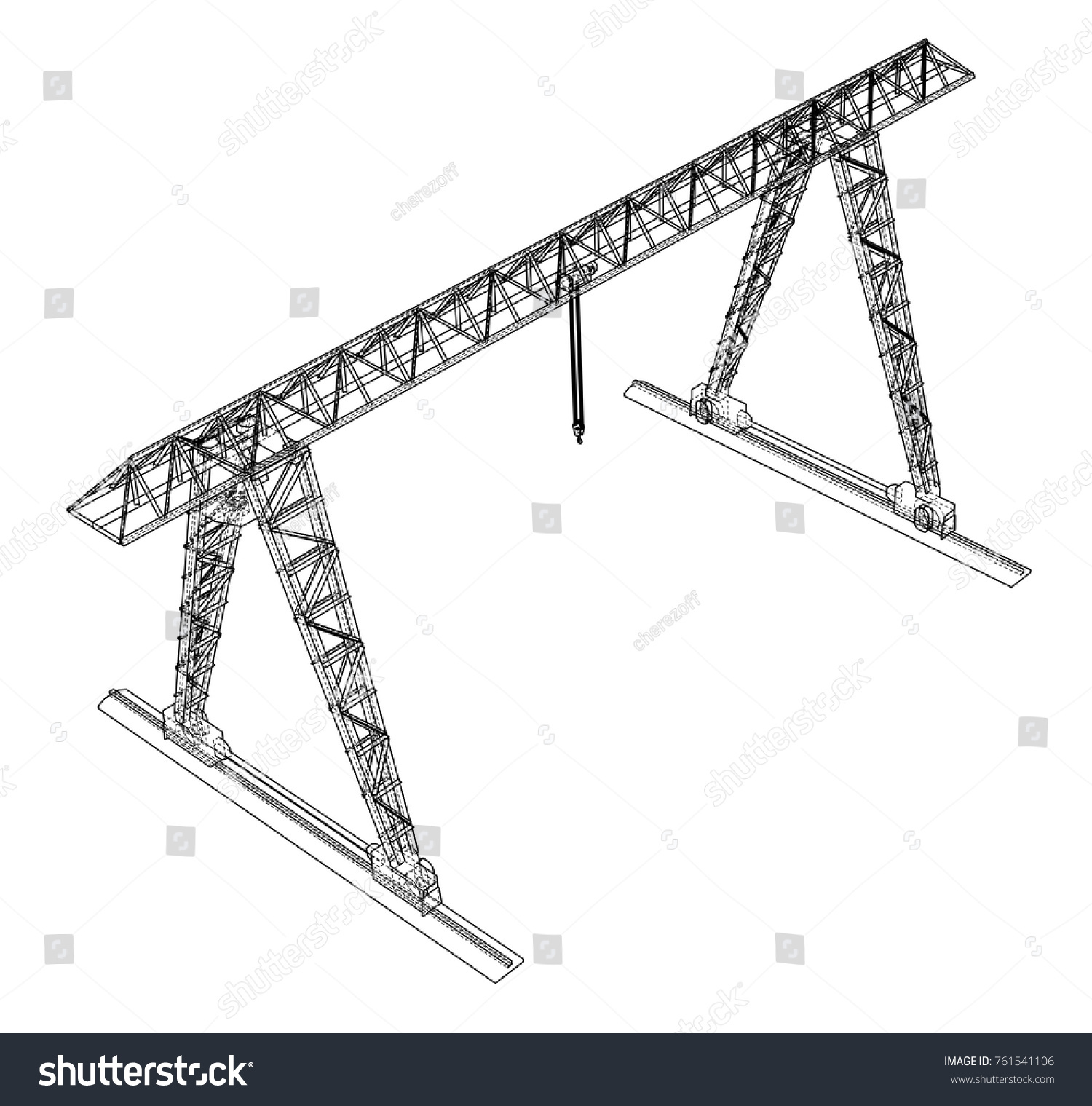 Gantry Crane Wireframe Vector Eps10 Format Stock Vector (Royalty Free ...