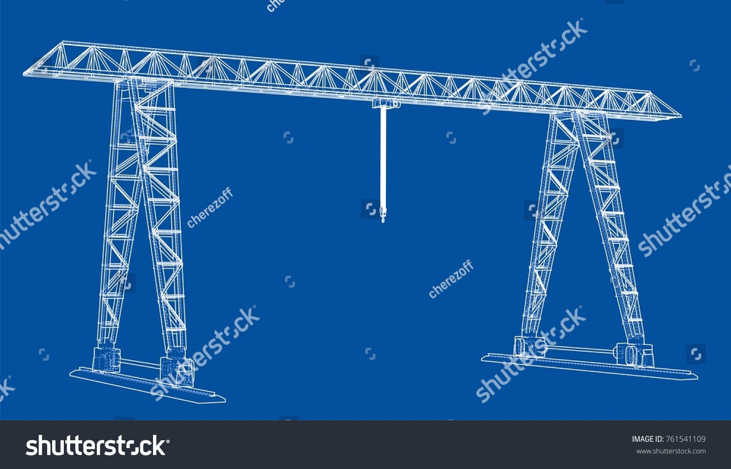 Gantry Crane Wireframe Vector Eps10 Format Stock Vector (Royalty Free ...