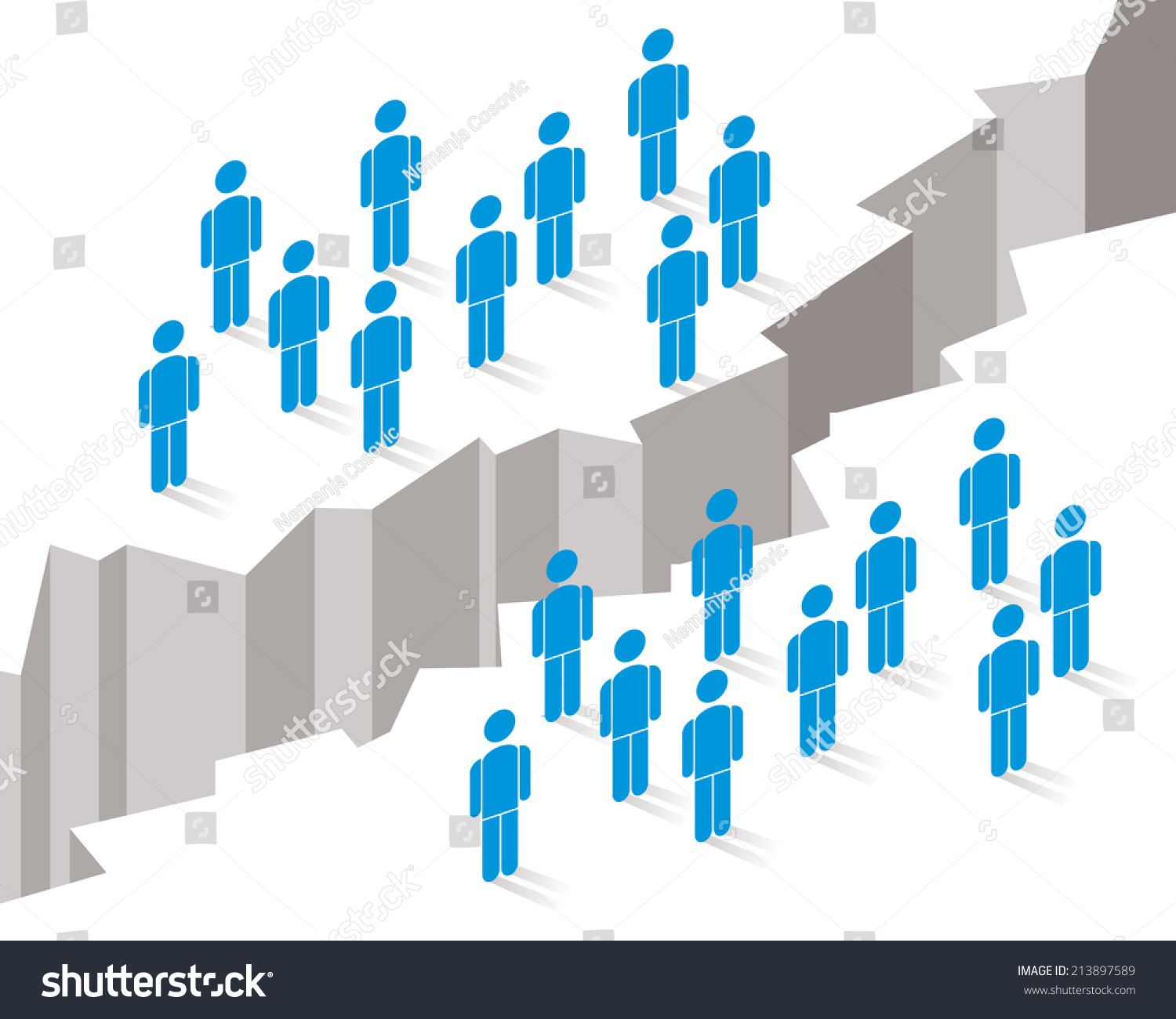 Gap Chasm Separates Two Groups Same Stock Vector (Royalty Free) 213897589