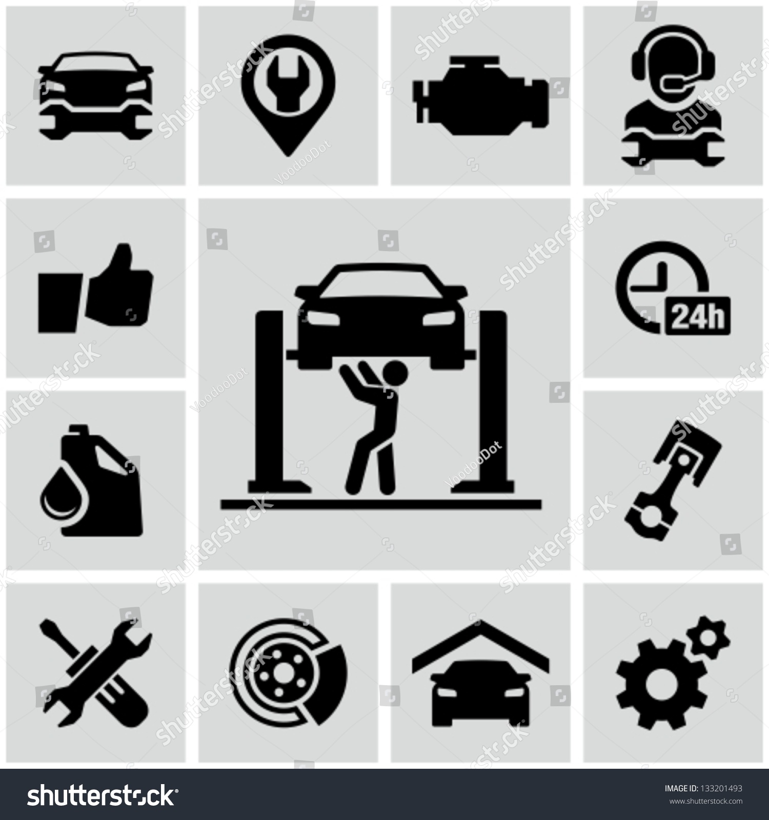 Garage Icons Stock Vector (Royalty Free) 133201493