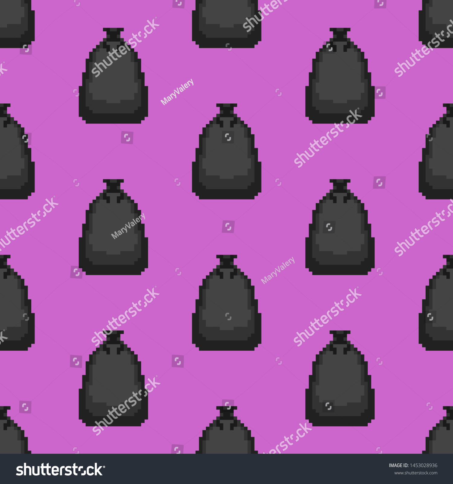 Garbage Bag Pixel Art Pattern Seamless Stock Vector (Royalty Free ...