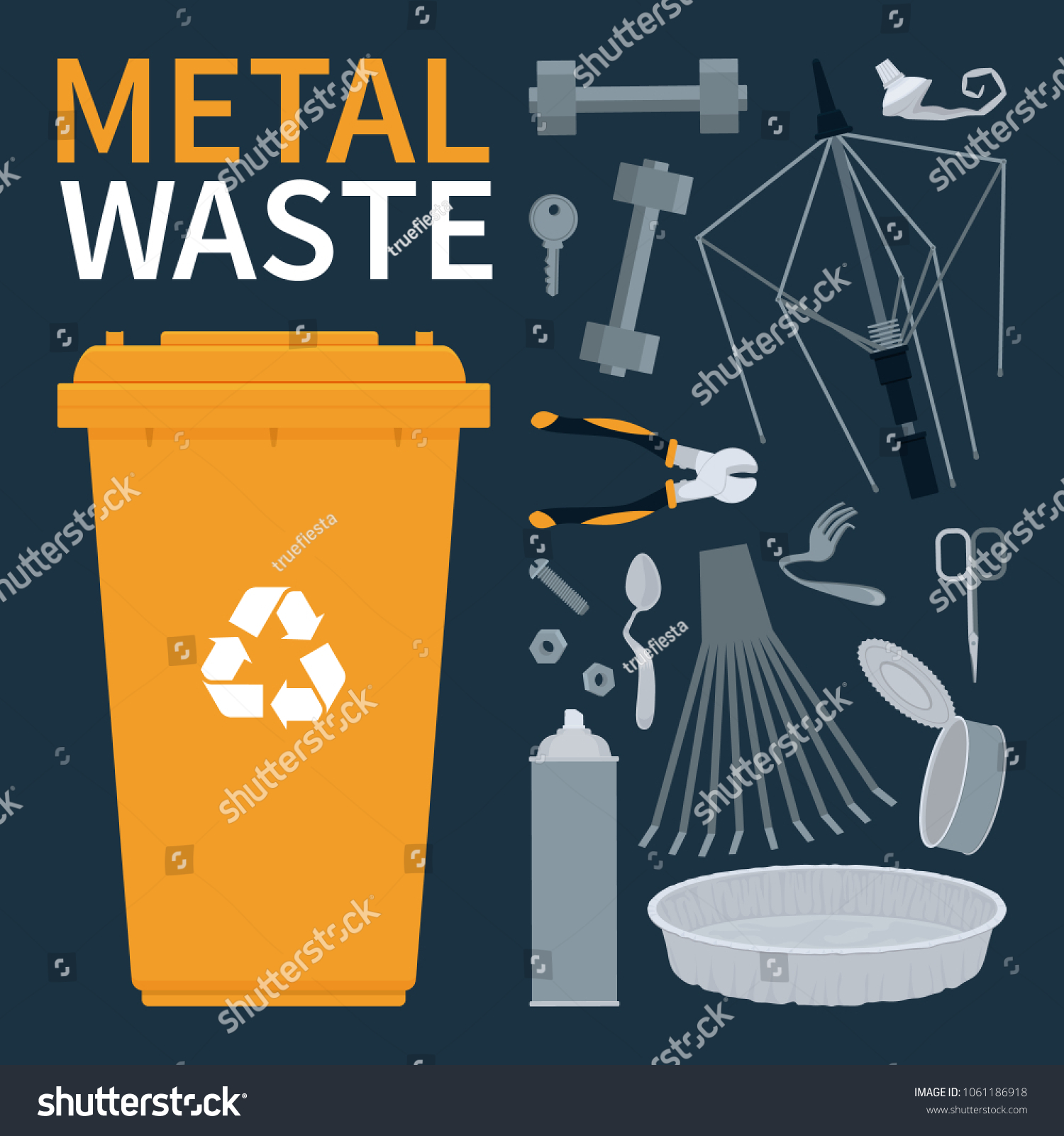 Garbage Bin Recycling Metal Objects Vector Stock Vector (Royalty Free ...