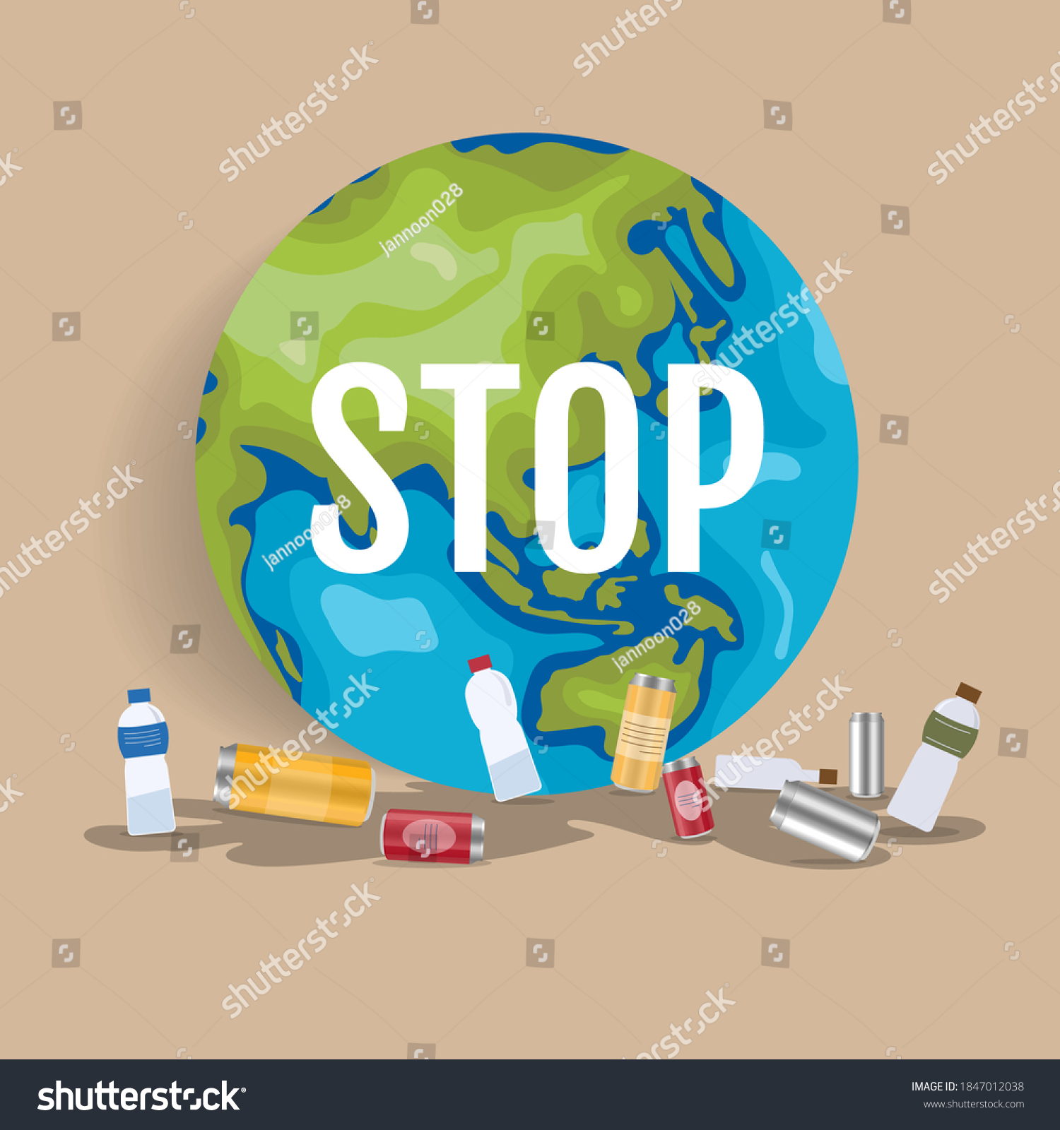 Garbage Environmental Pollution Concept Vector Illustration Stock ...