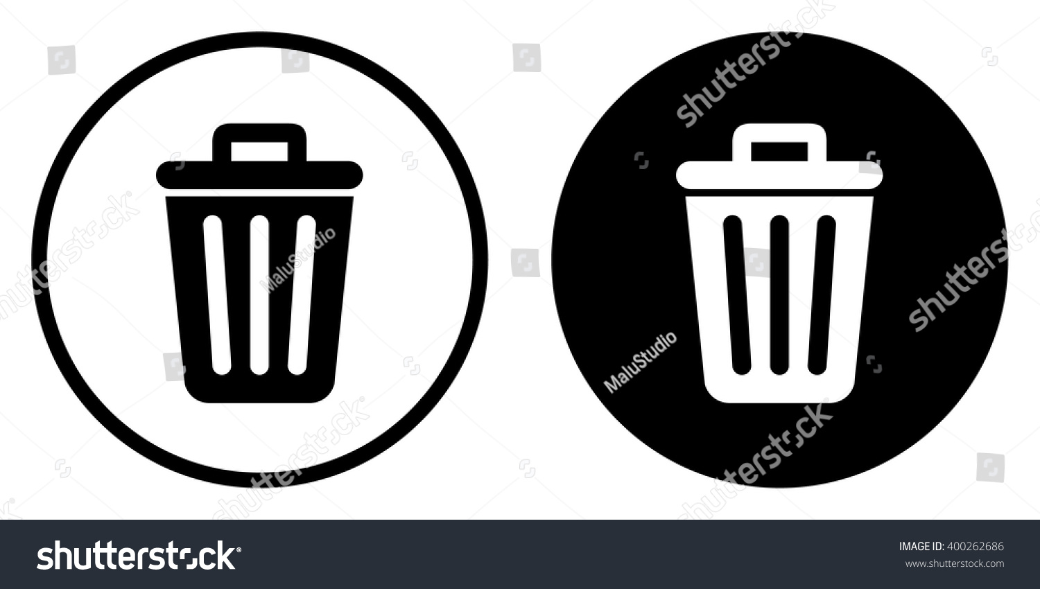 Garbage Icon Circle Vector Illustration Stock Vector (Royalty Free ...
