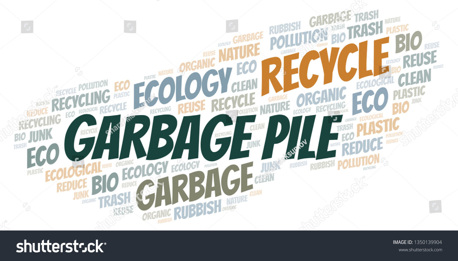 Garbage Pile Word Cloud Stock Vector (Royalty Free) 1350139904 ...