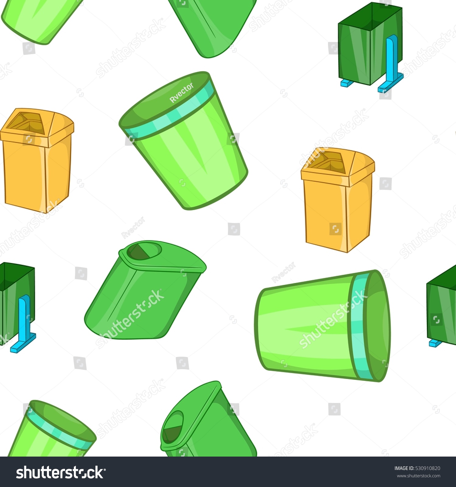 Garbage Storage Pattern Cartoon Illustration Garbage Stock Vector ...