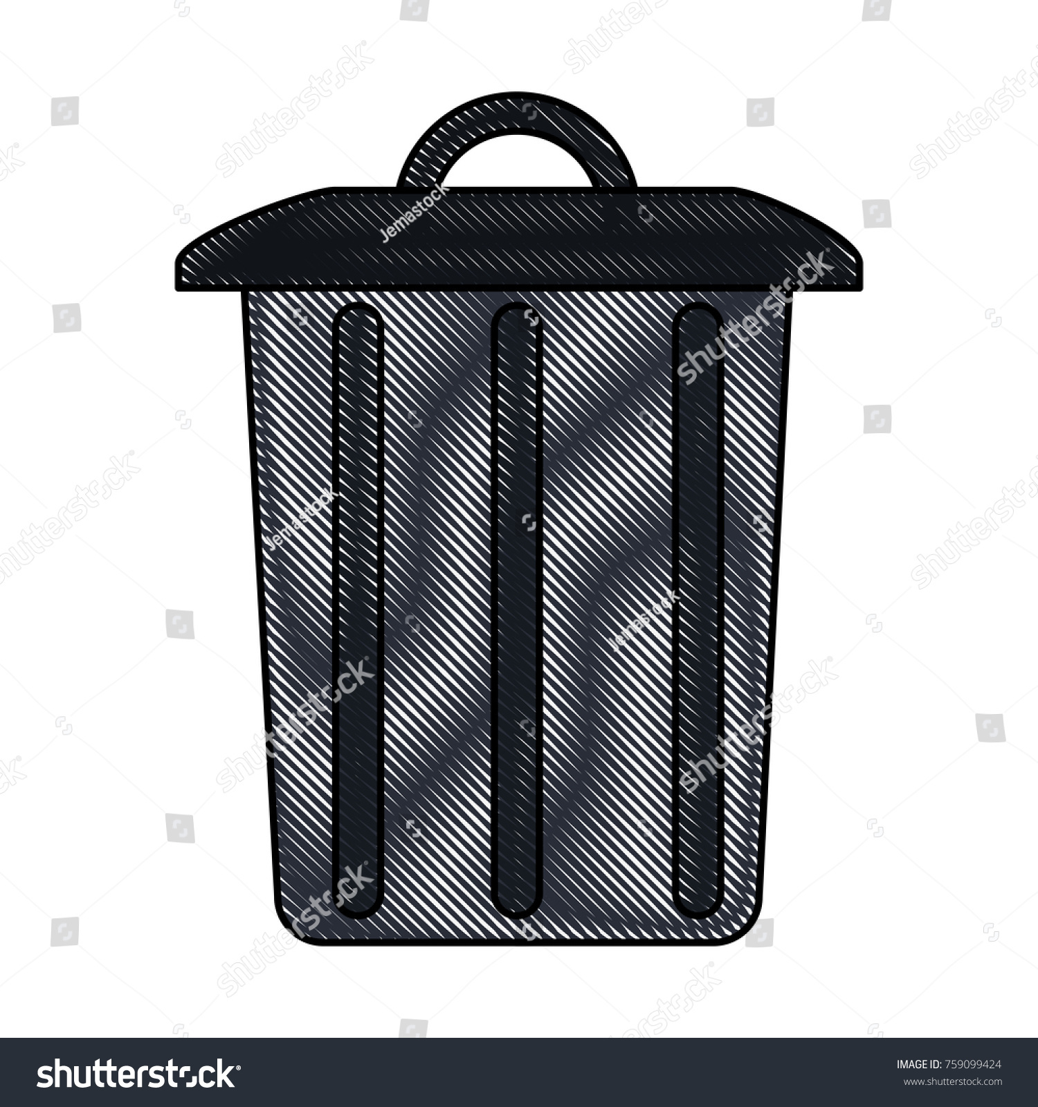 Garbage Trash Can Icon Vector Illustration Stock Vector (Royalty Free ...