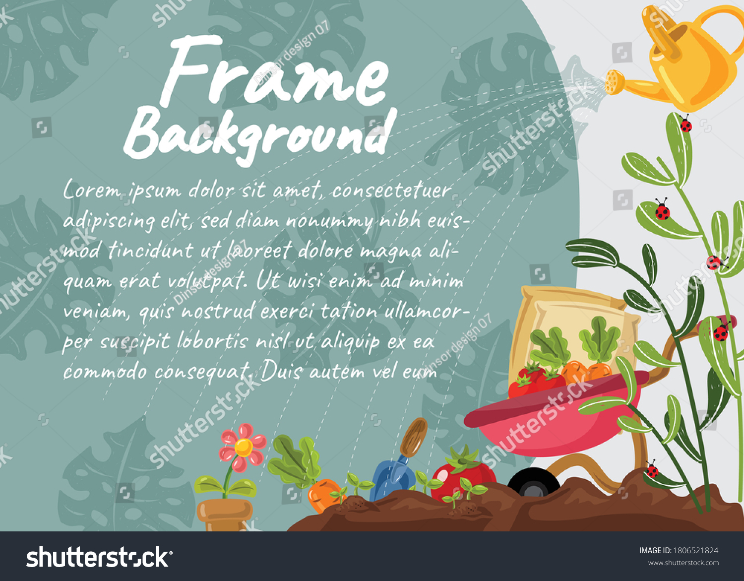 Garden Frame Background Concept Illustration Vector Stock Vector ...
