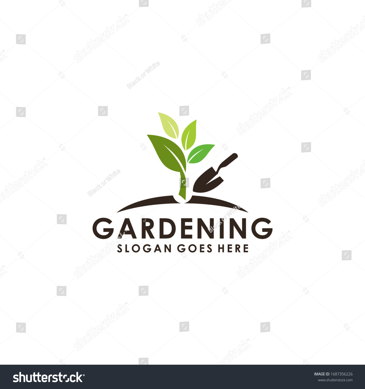 Gardening Logo Design Vector Template Stock Vector (Royalty Free ...