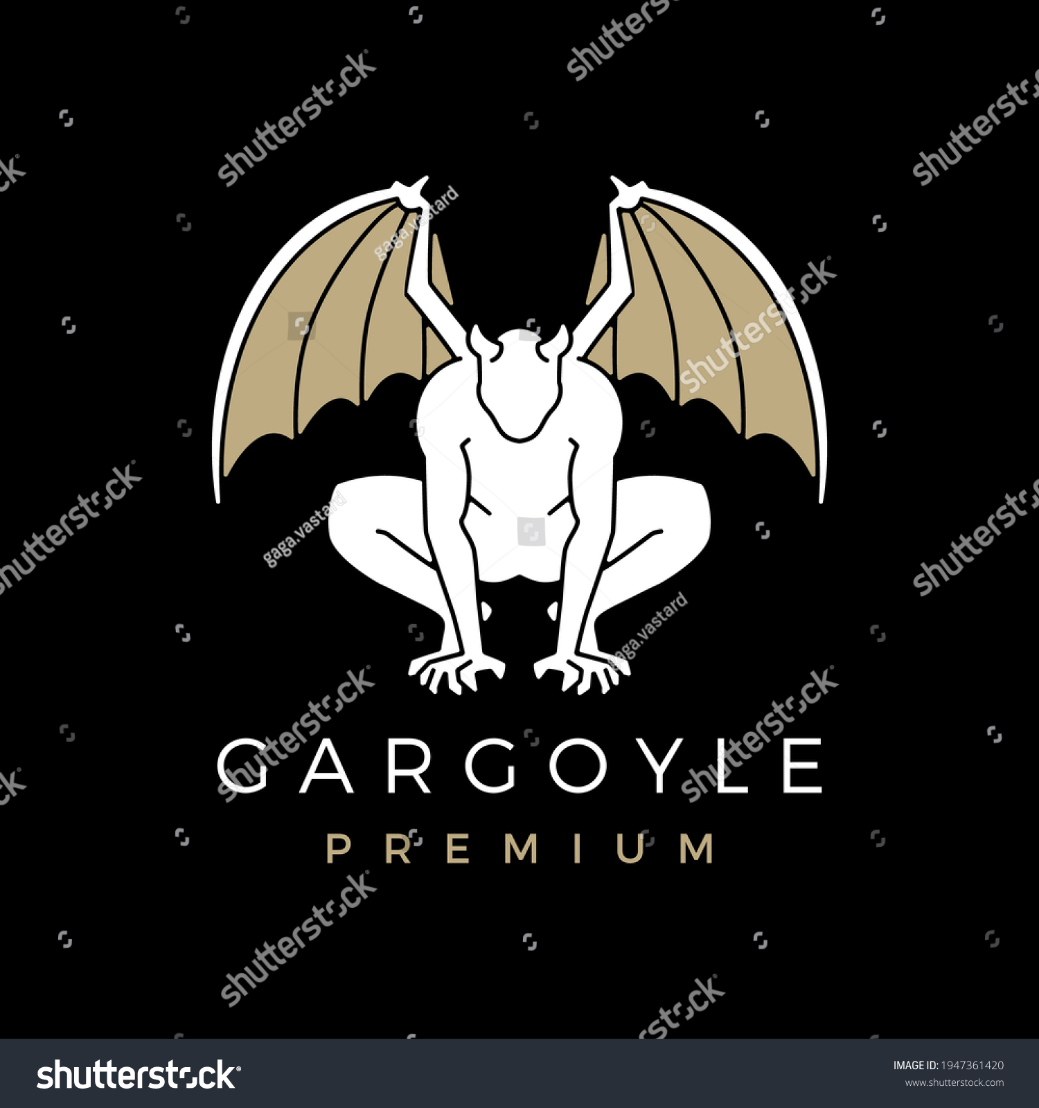 Gargoyle Logo Vector Icon Illustration: เวกเตอร์สต็อก (ปลอดค่าลิขสิทธิ์ ...