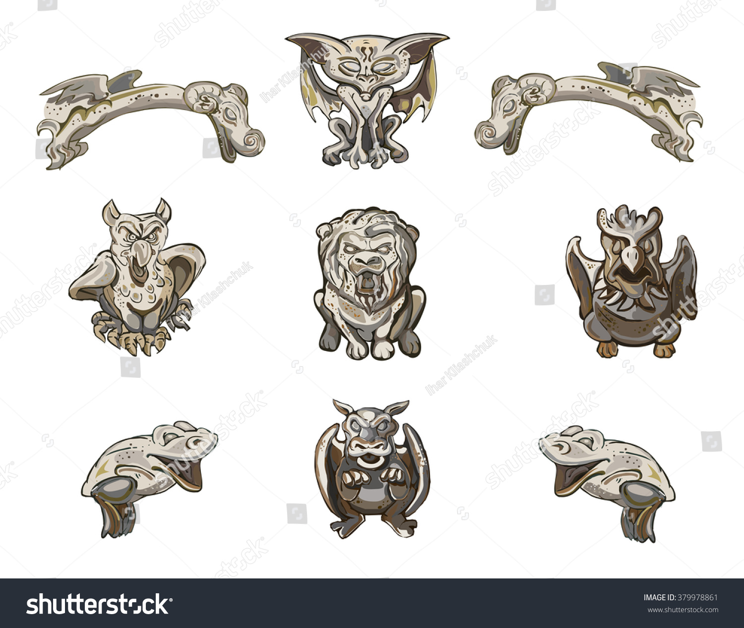 Gargoyles Stock Vector (Royalty Free) 379978861
