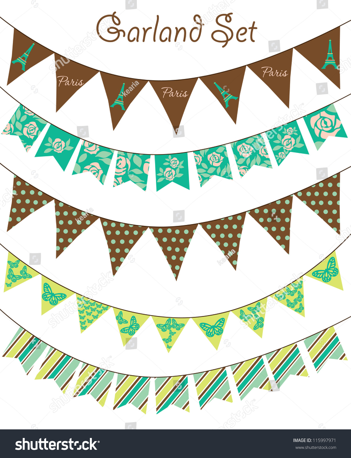Garland Collection Vector Illustration Stock Vector (Royalty Free ...