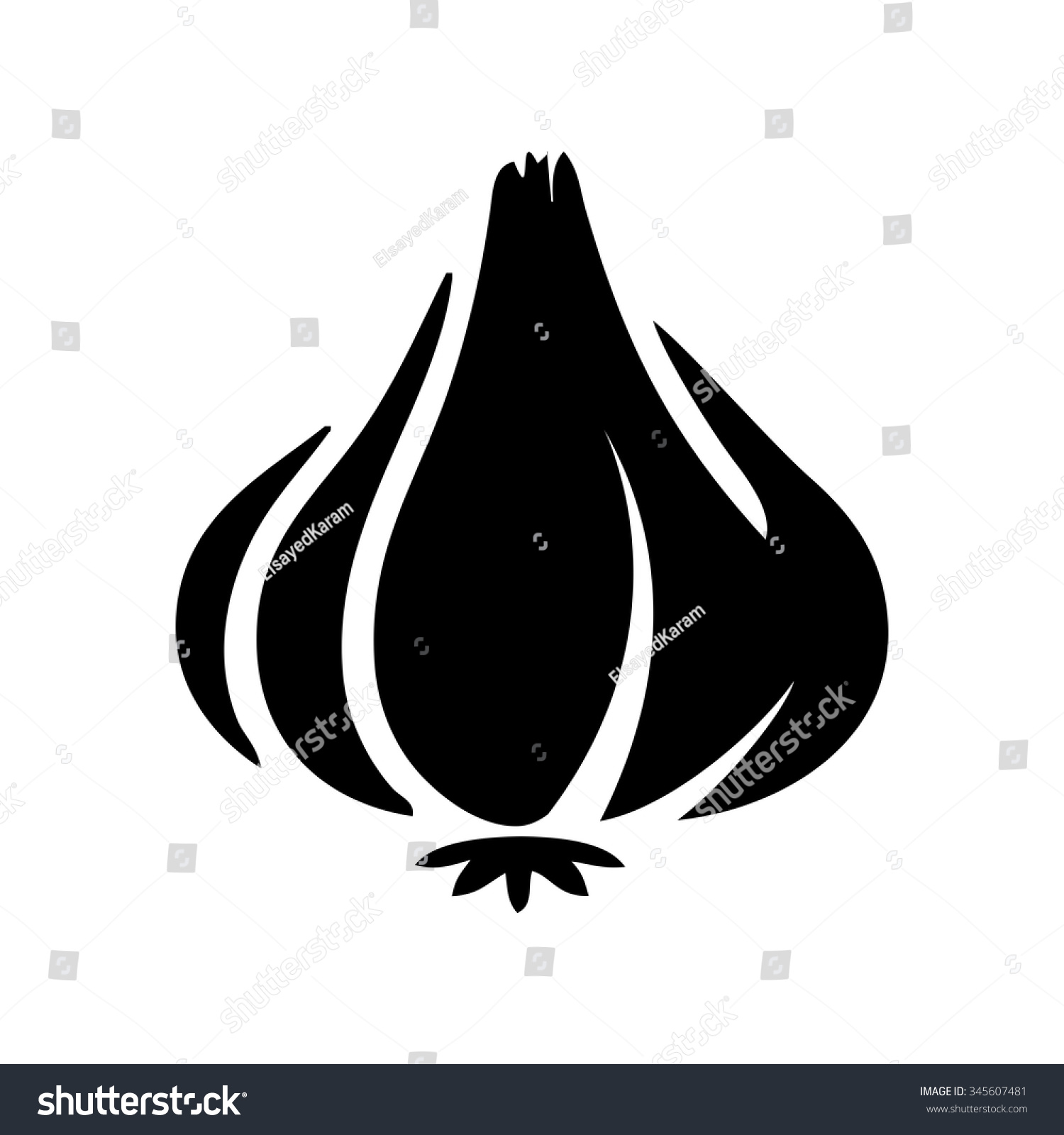 Garlic Icon Stock Vector (Royalty Free) 345607481