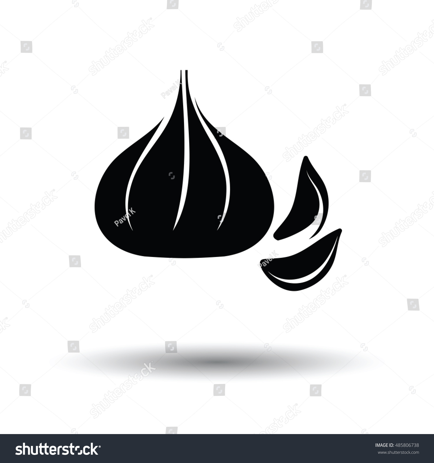 Garlic Icon White Background Shadow Design: vector de stock (libre de ...