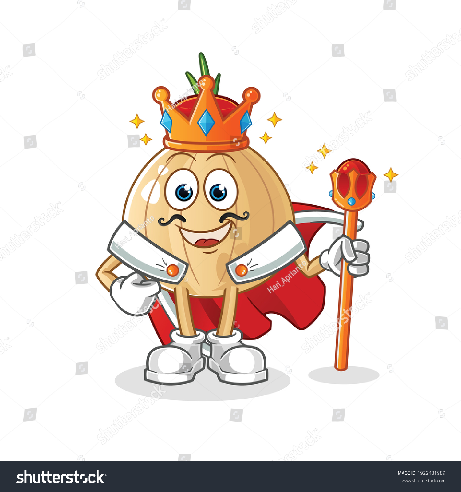 Garlic King Vector Cartoon Character Stock Vector (Royalty Free ...