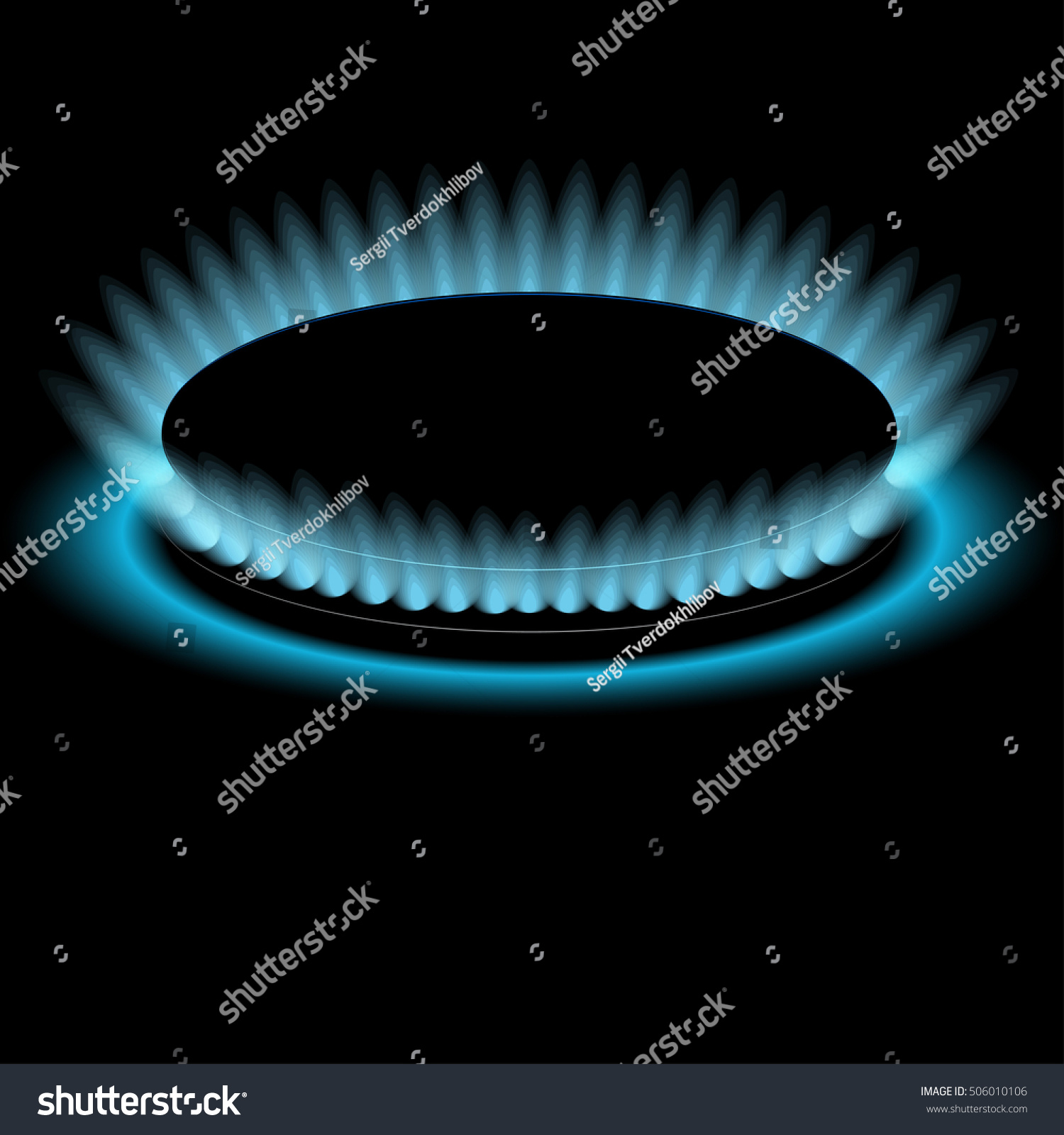 Gas Burners Blue Flame Vector Dark Stock Vector (Royalty Free ...