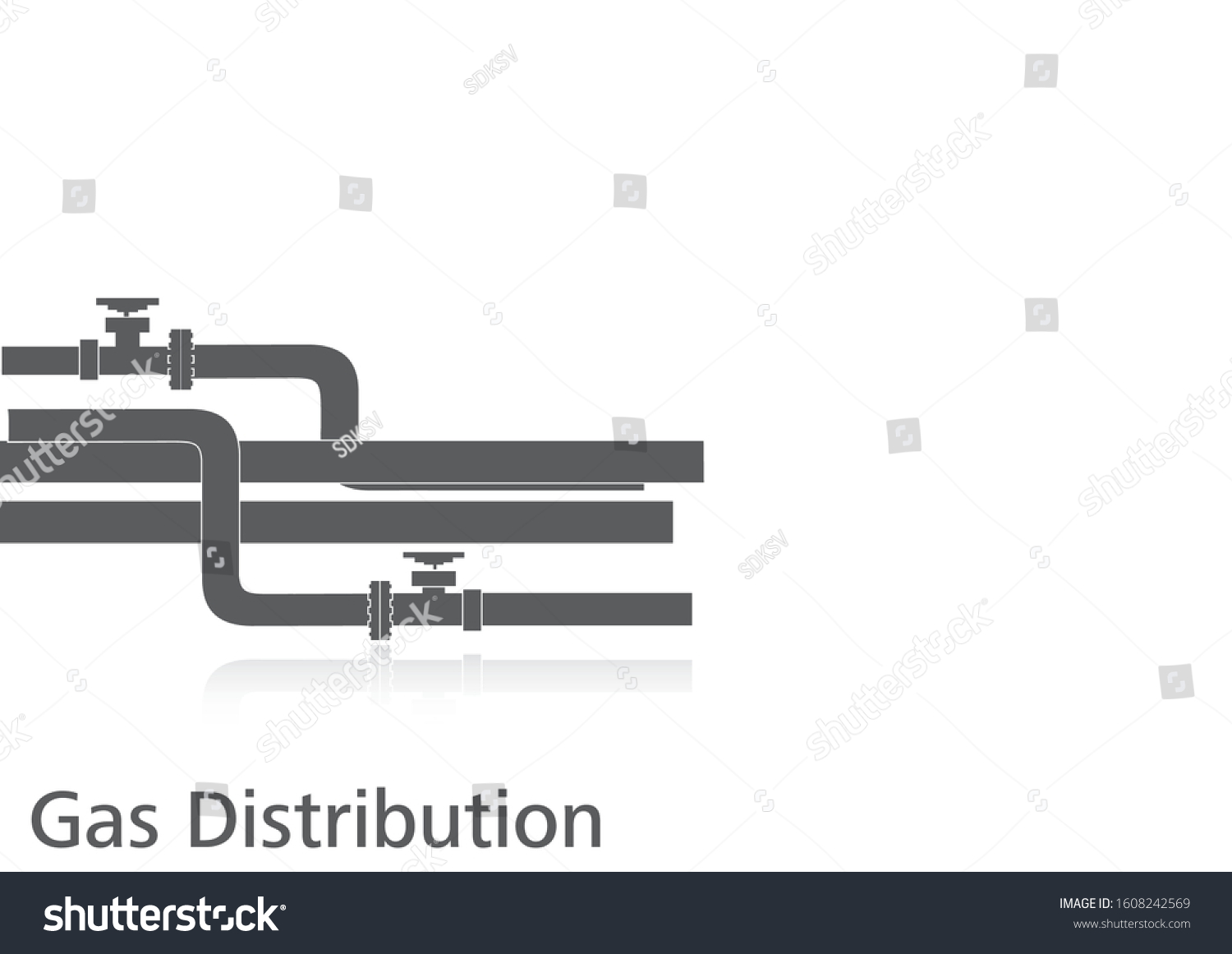 Gas Distribution Flat Industrial Illustration Stock Vector (Royalty ...