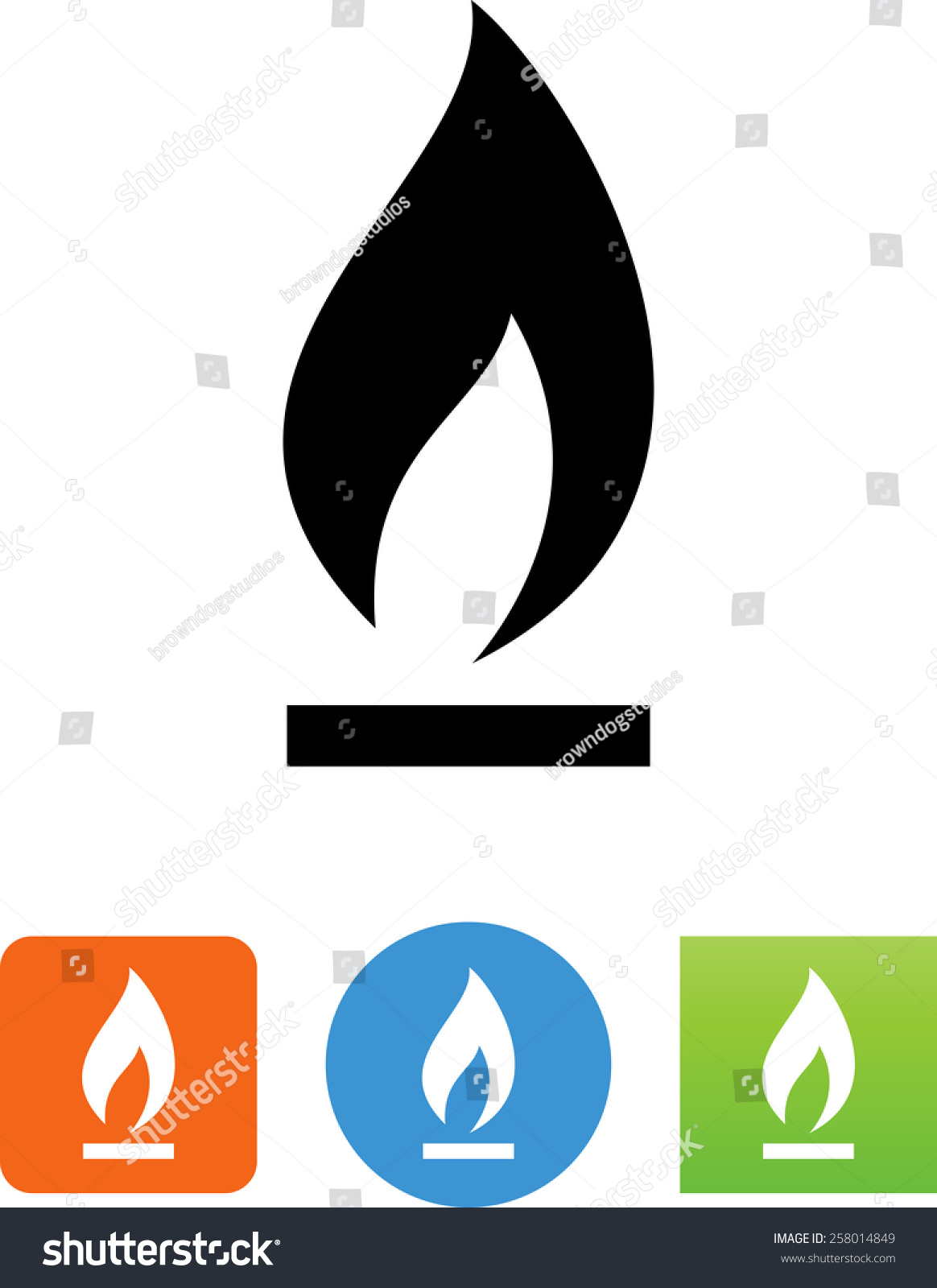 Gas Flame Burning Icon Stock Vector (Royalty Free) 258014849