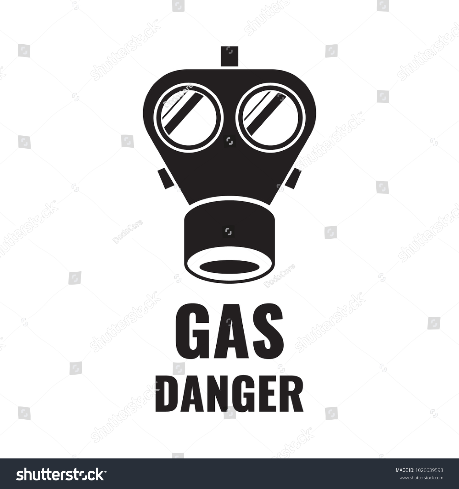 Gas Mask Danger Stock Vector (Royalty Free) 1026639598