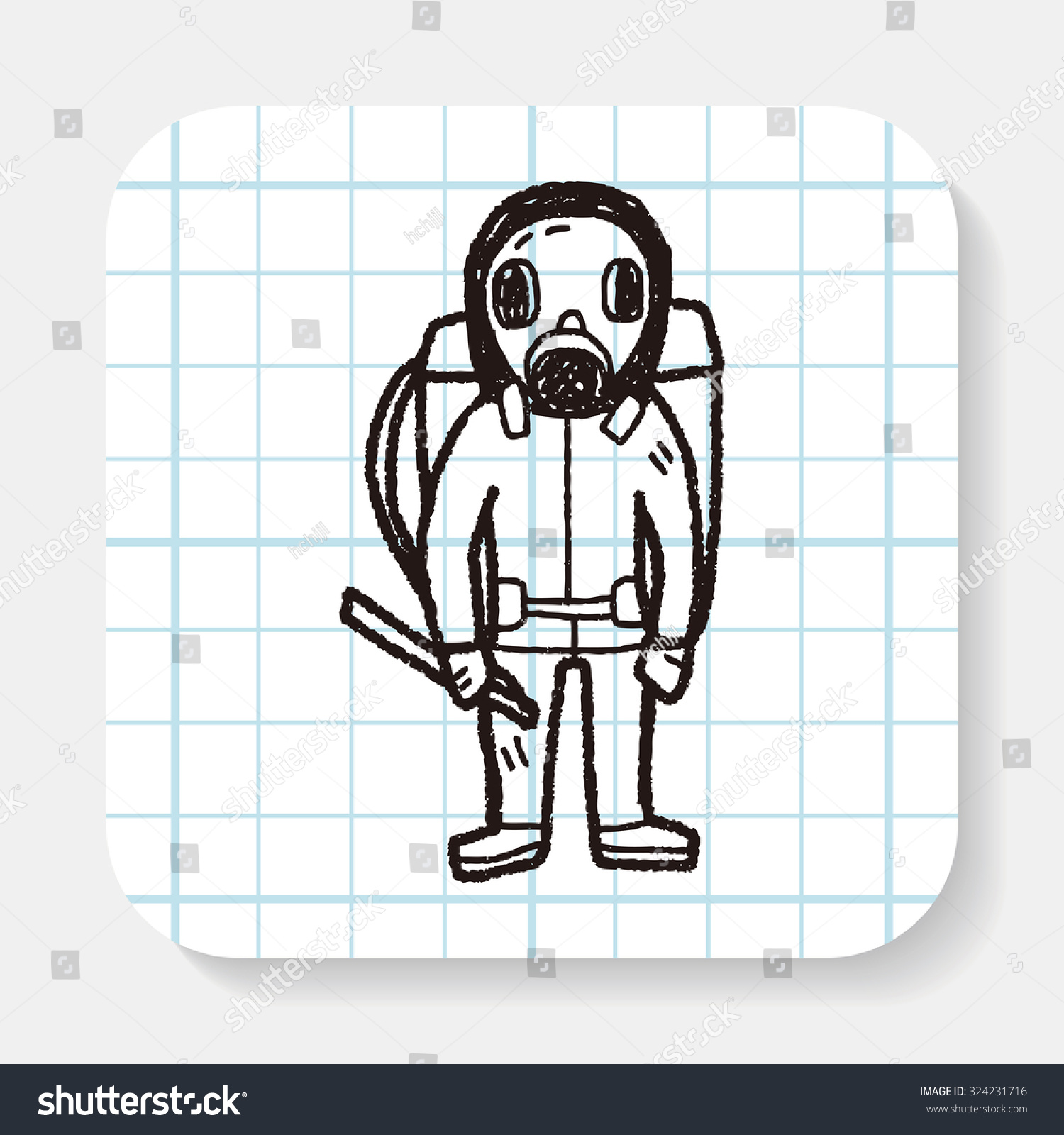 Gas Mask Doodle: vector de stock (libre de regalías) 324231716 ...