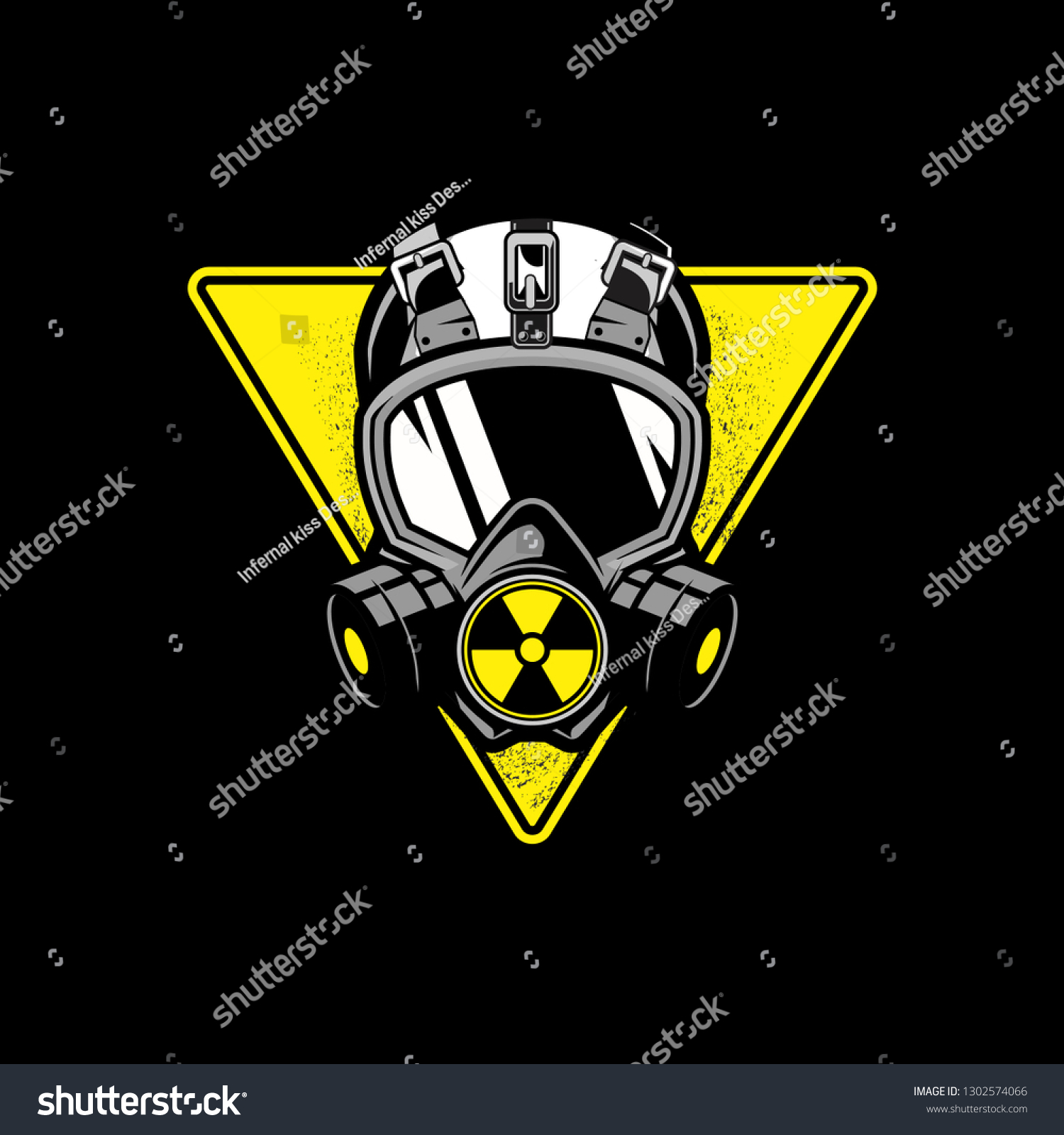 Gas Mask Triangular Shape Nuclear Symbol Stock Vector (Royalty Free ...