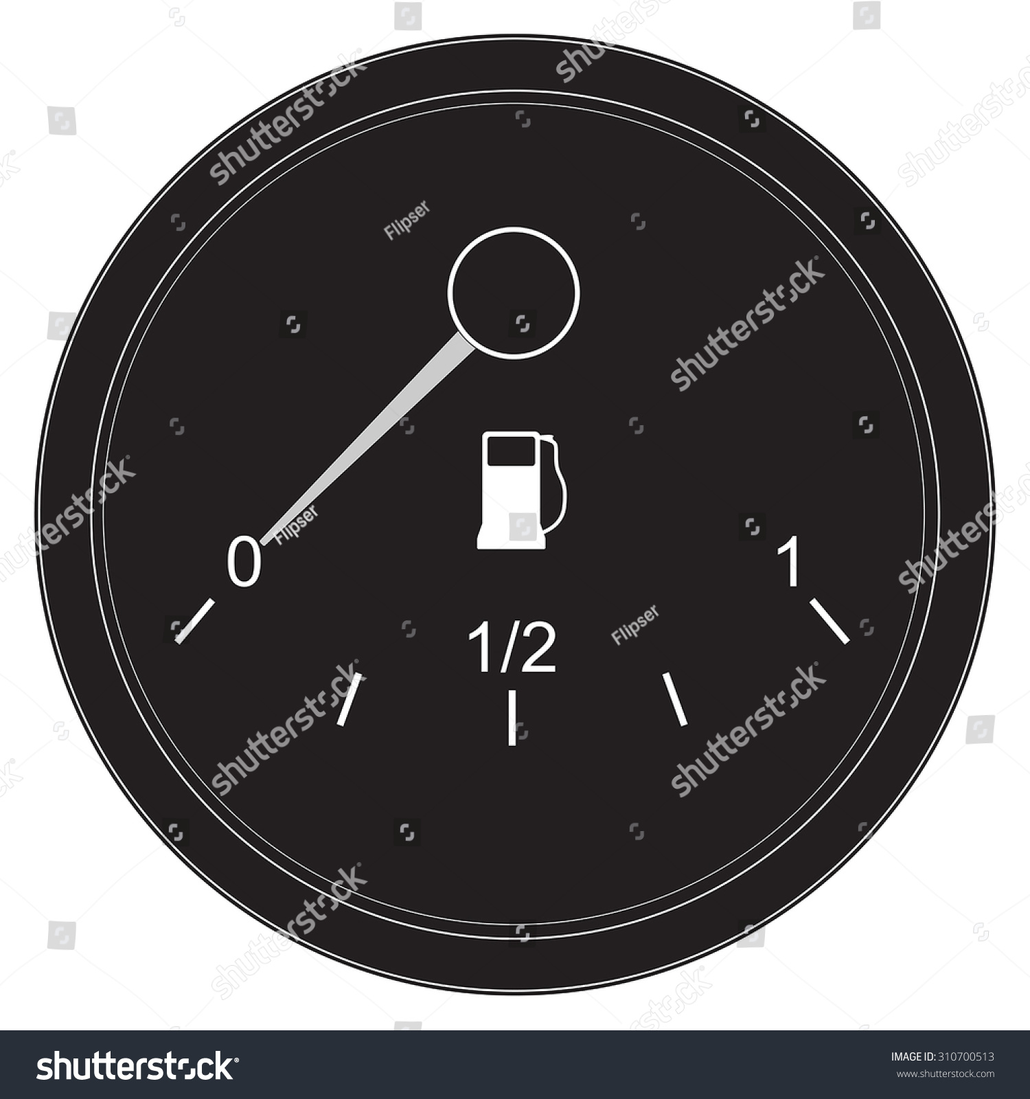 Gas Meter Low Fuel Vector Isolated Stock Vector (Royalty Free) 310700513